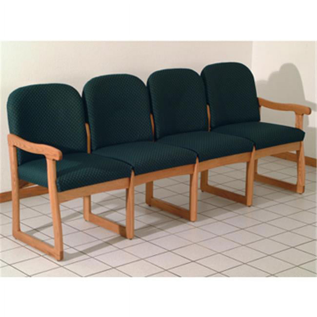 Prairie Four Seat Sofa in Medium Oak - Arch Green - Walmart.com