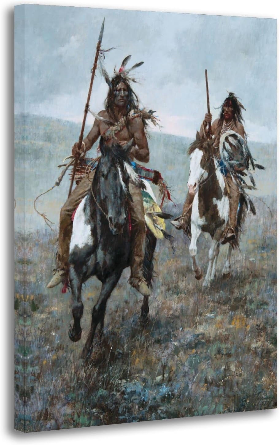 Prairie Knights Indian Nation Horses Poster Decorative Painting Canvas ...