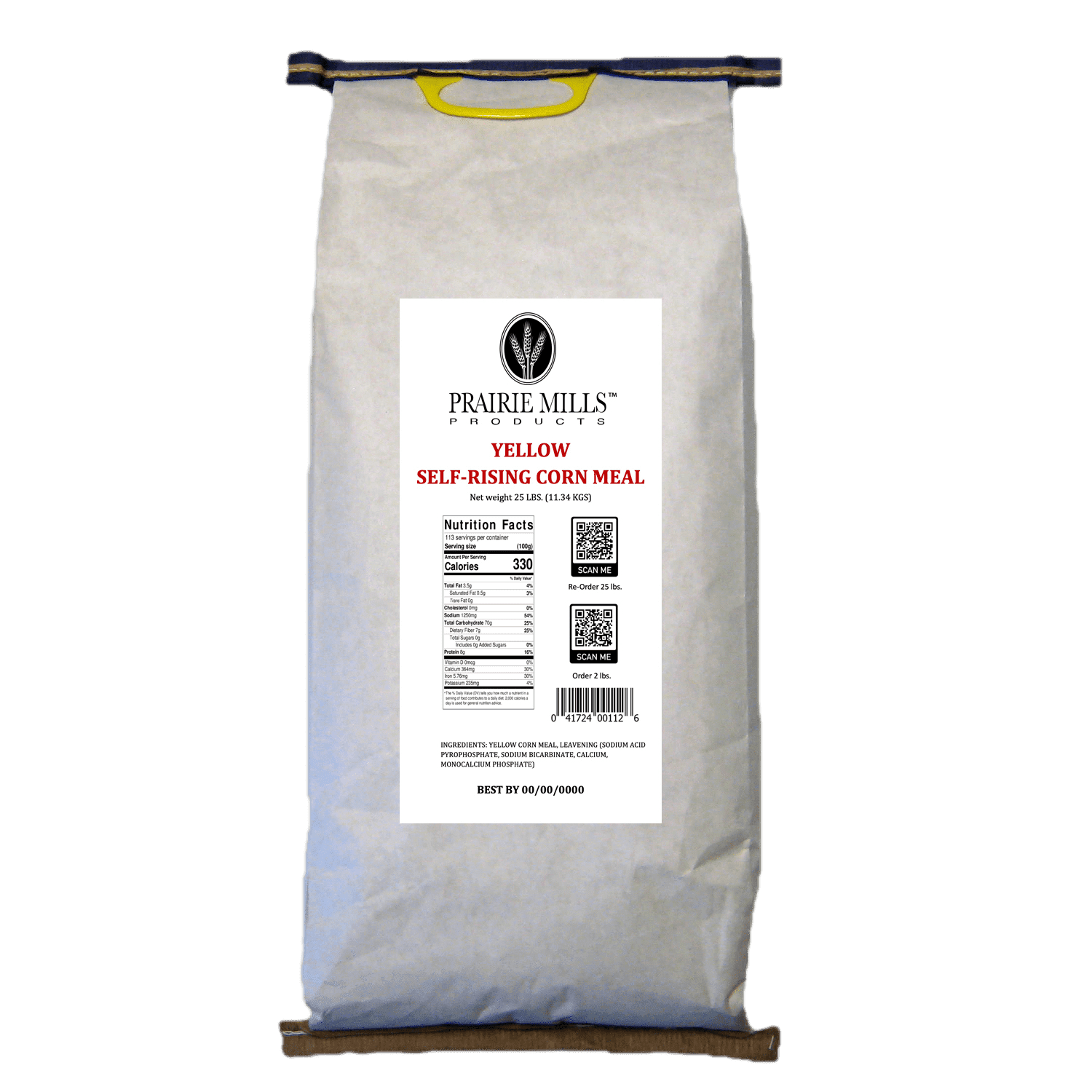 Prairie Mills Enriched Self Rising Yellow Corn Meal 25lb Bag - Walmart.com