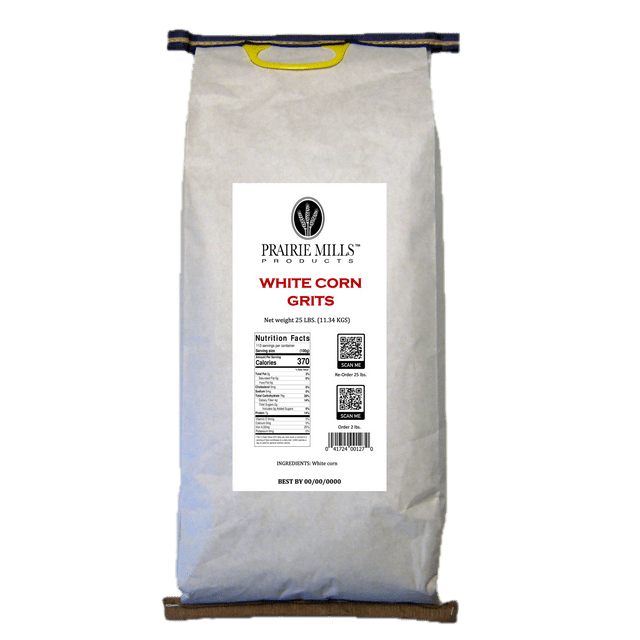 Prairie Mills Original Coarse Ground White Corn Grits - 25lb Bag - Walmart.com
