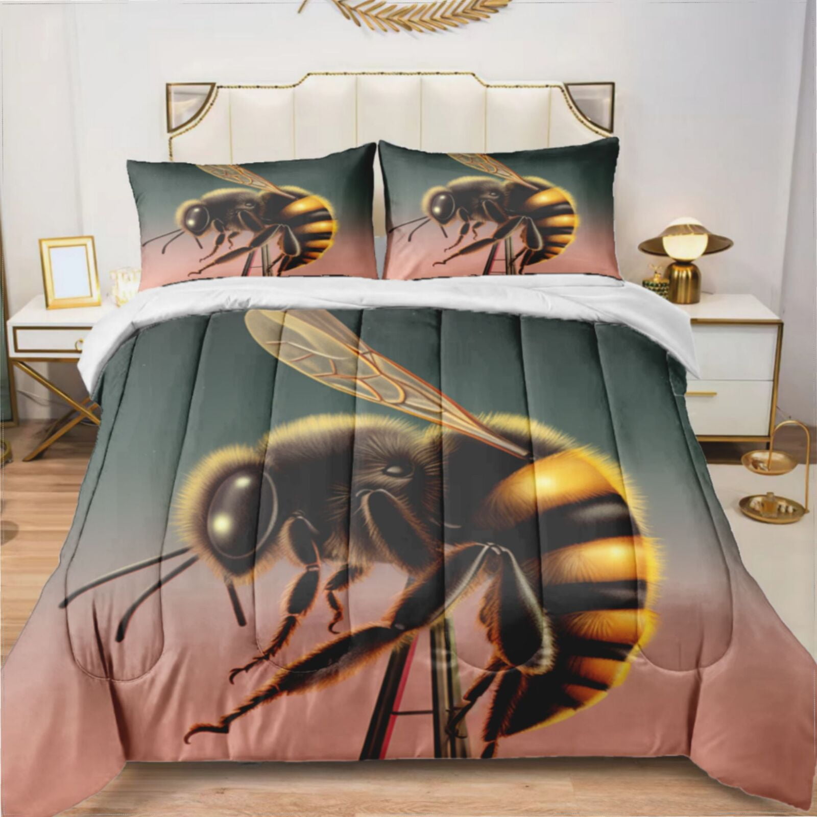 Prairie Neon Style Bee (10) Comforter Set With 2 Pillowcases，3 Pcs ...
