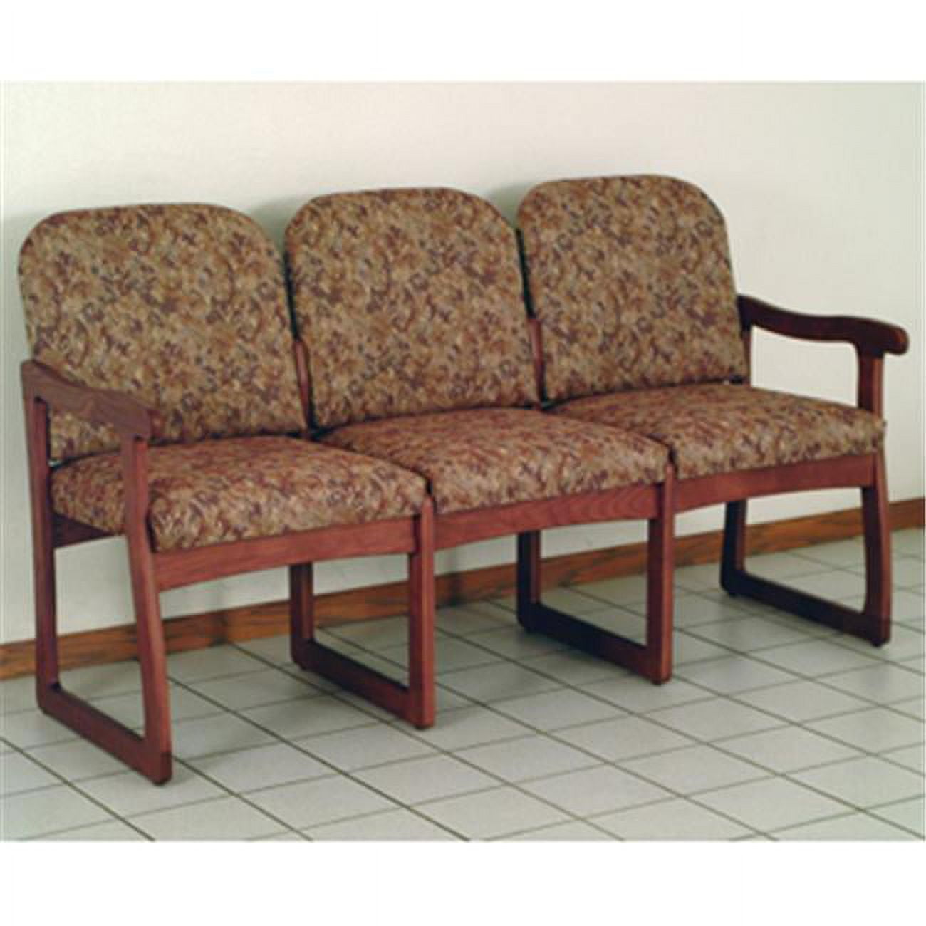 Prairie Three Seat Sofa in Mahogany - Watercolor Rose - Walmart.com