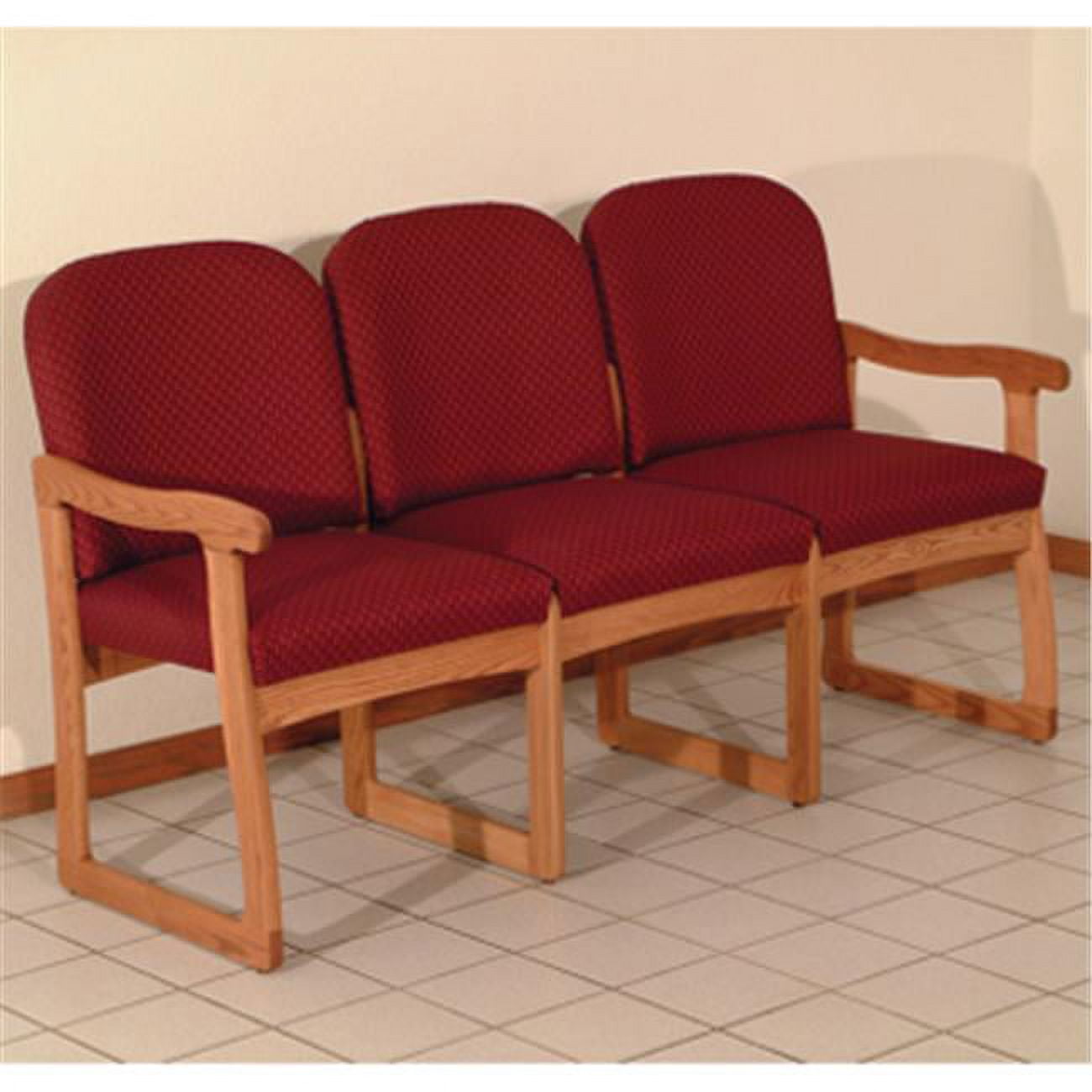 Prairie Three Seat Sofa in Medium Oak - Arch Wine - Walmart.com