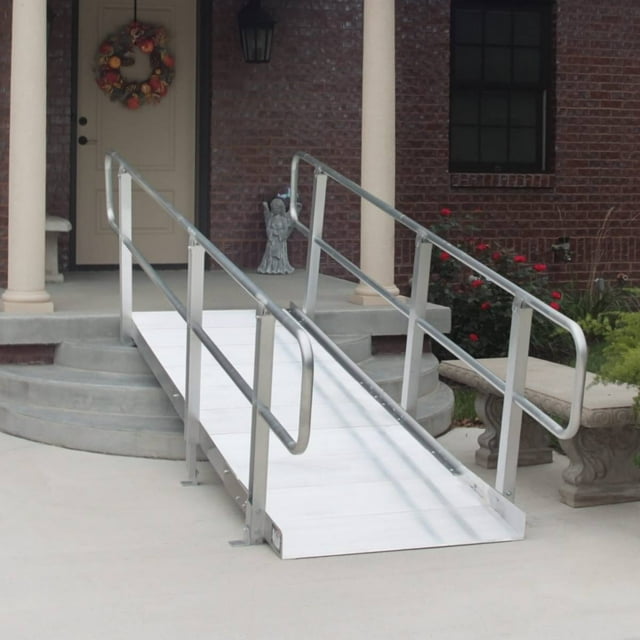 Prairie View Industries 7-ft x 36-in Solid with Handrails Wheelchair ...