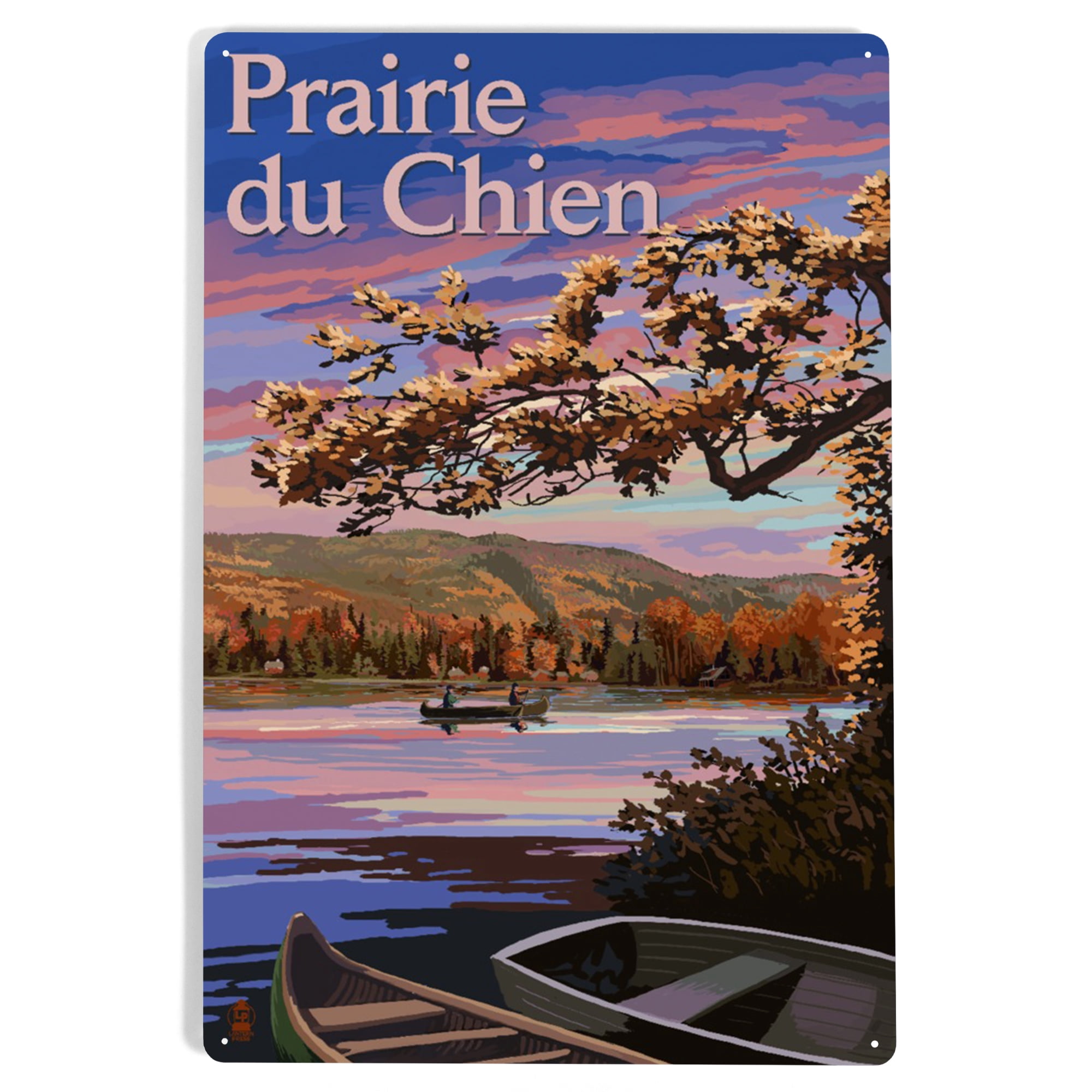 Prairie du Chein, Wisconsin, Lake Scene at Dusk (12x18 Aluminum Art ...