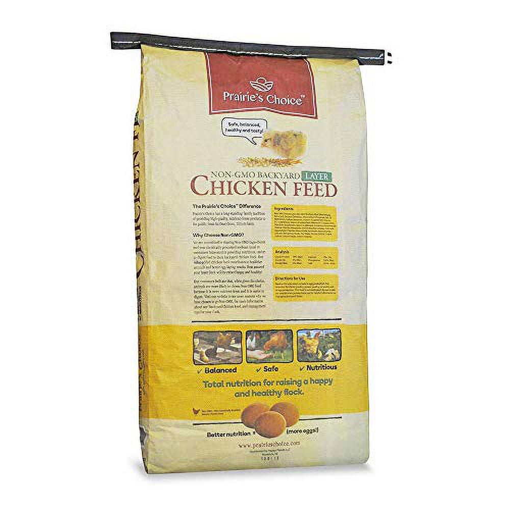 Prairie's Choice Non-GMO Backyard Chicken Feed - Layer Formula, 25lbs ...