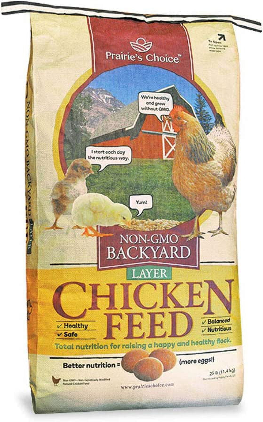 Prairie's Choice Non-GMO Backyard Chicken Feed - Layer Formula, 25lbs ...