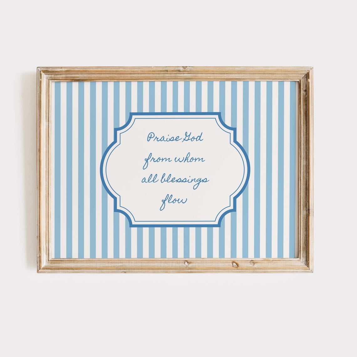 Praise God From Whom All Blessings Flow Christian Wall Art Coastal Blue ...