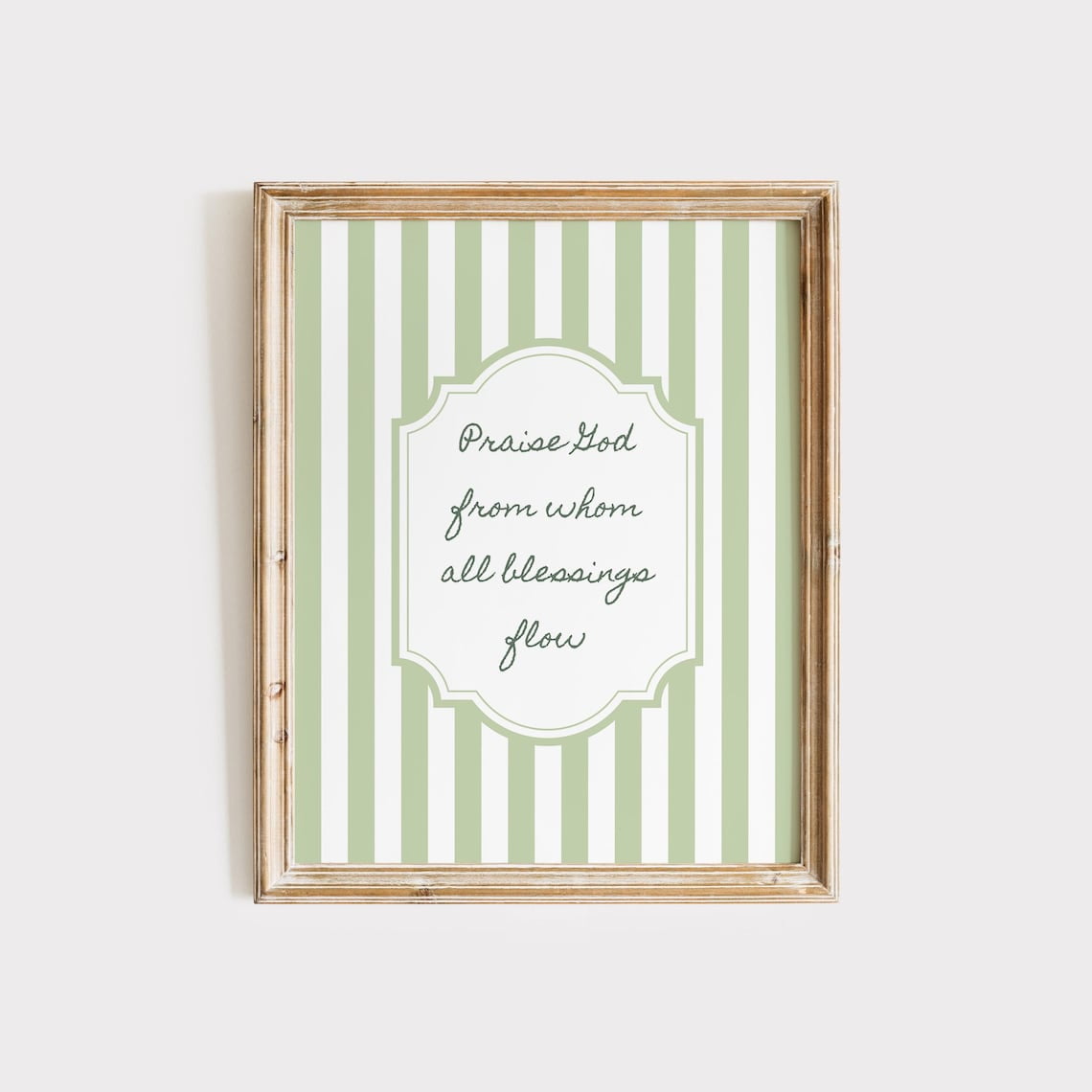 Praise God From Whom All Blessings Flow, Christian Wall Art, Lime Cream ...