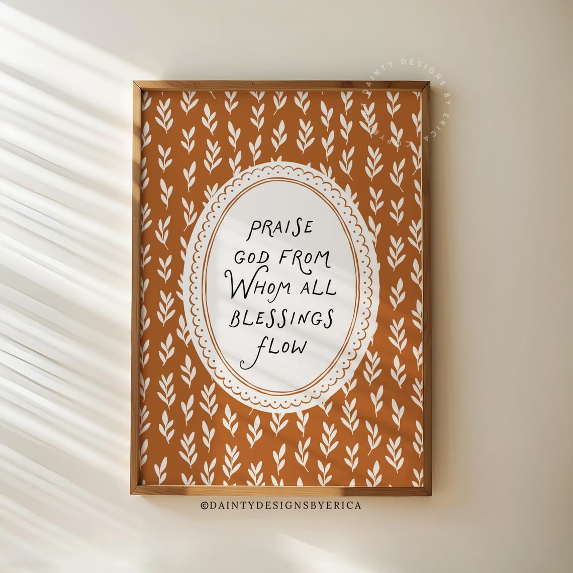 Praise God From Whom All Blessings Flow Poster, Cozy Autumn Wall Art ...