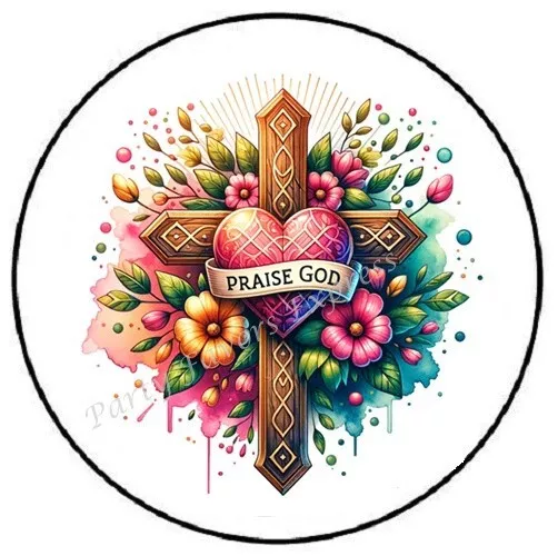 Praise God Cross Religious Stickers Party Favors Phone Decal Water ...