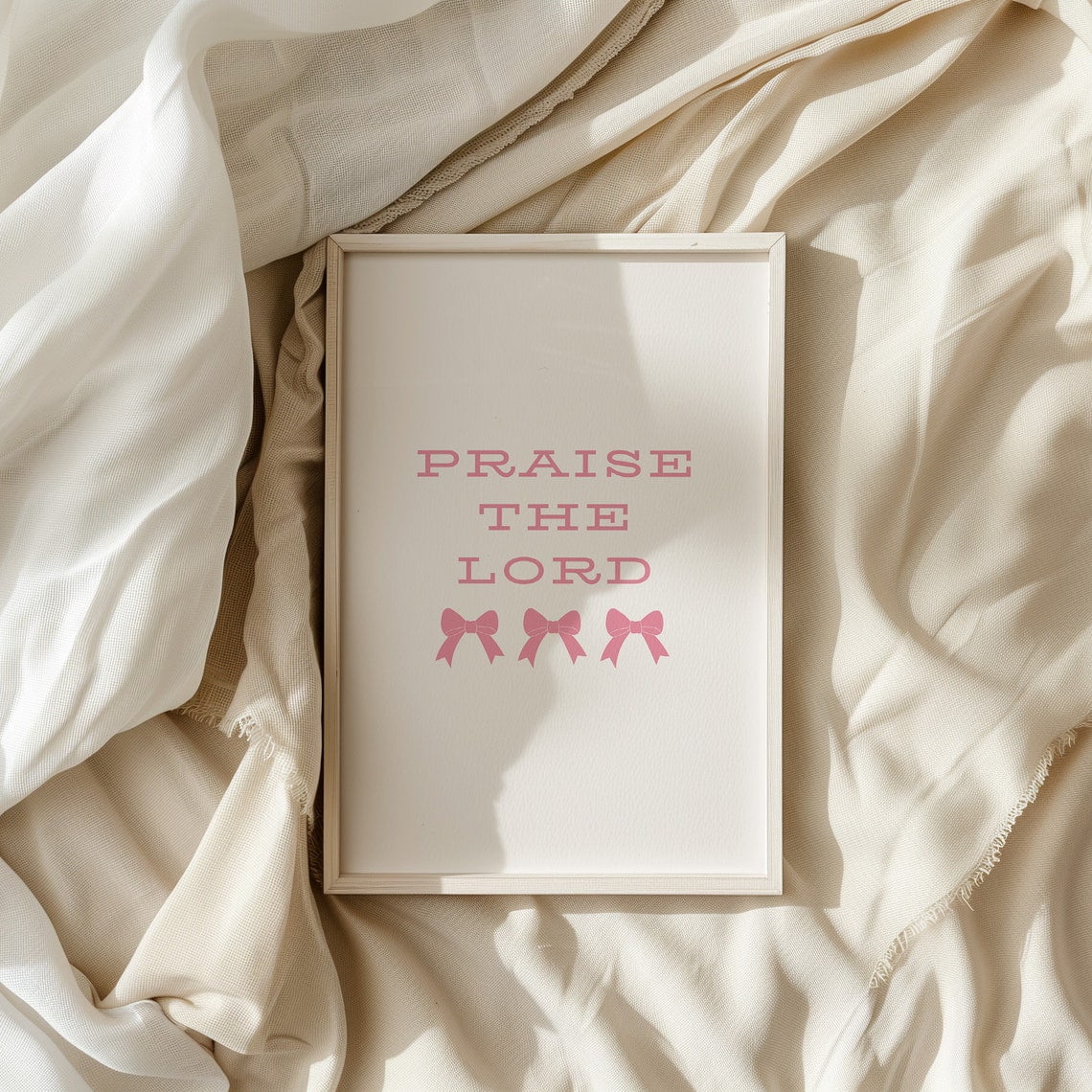 Praise The Lord Coquette Room Decor, Preppy Pink Bedroom Art, Christian ...