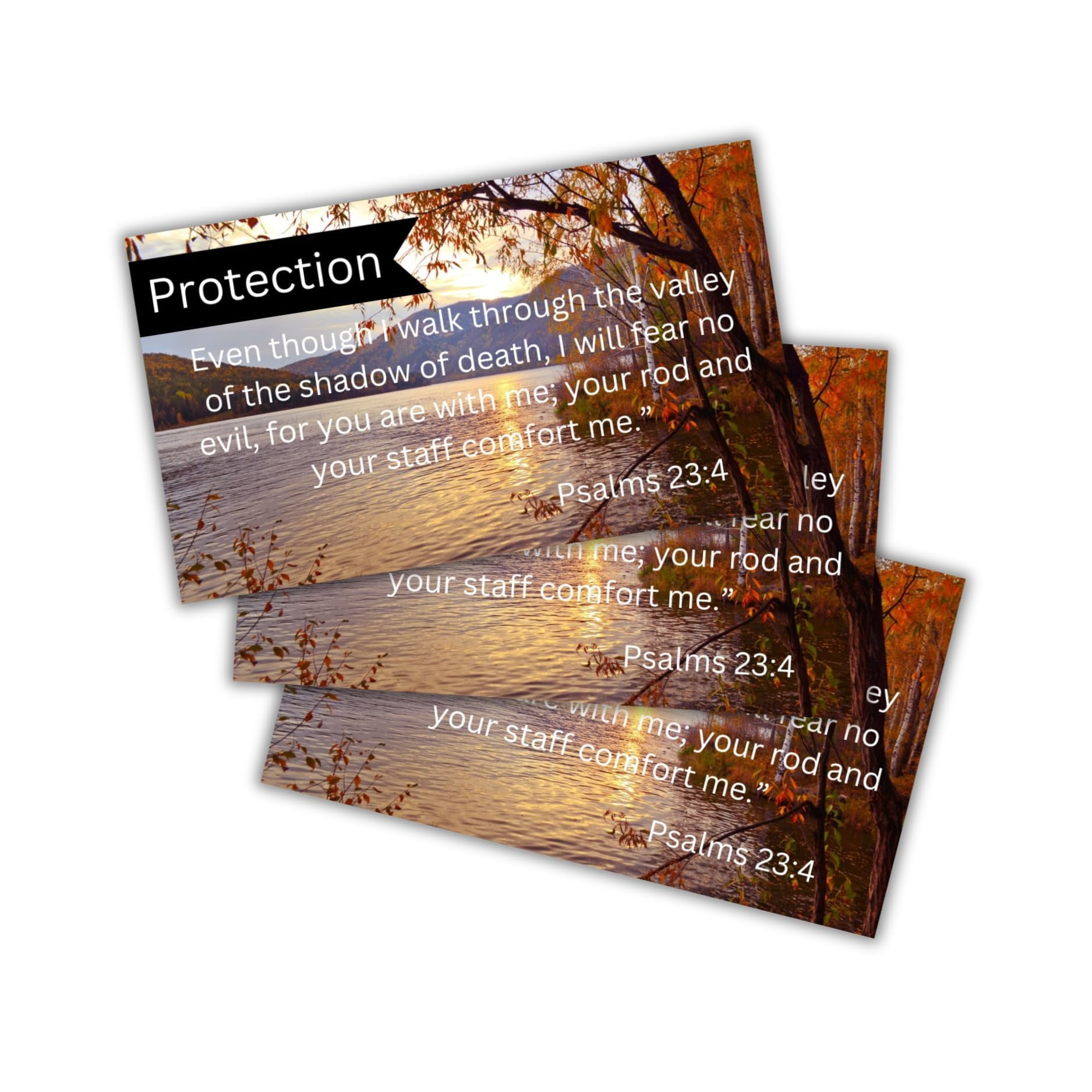Praise Psalm 23:4 Wallet Cards 30pk 2x3.5 Handouts Encouragement Pocket ...