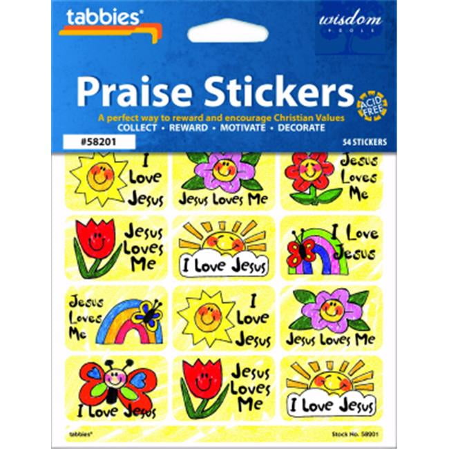 Praise Stickers-I Love Jesus with Praise Chart - Pack of 54 - Walmart.com
