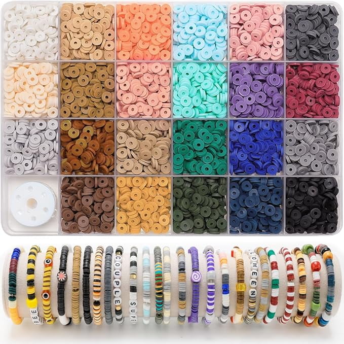 Praisebank Clay Beads, 3000pcs Earth Tone Colored Clay Beads, Polymer ...