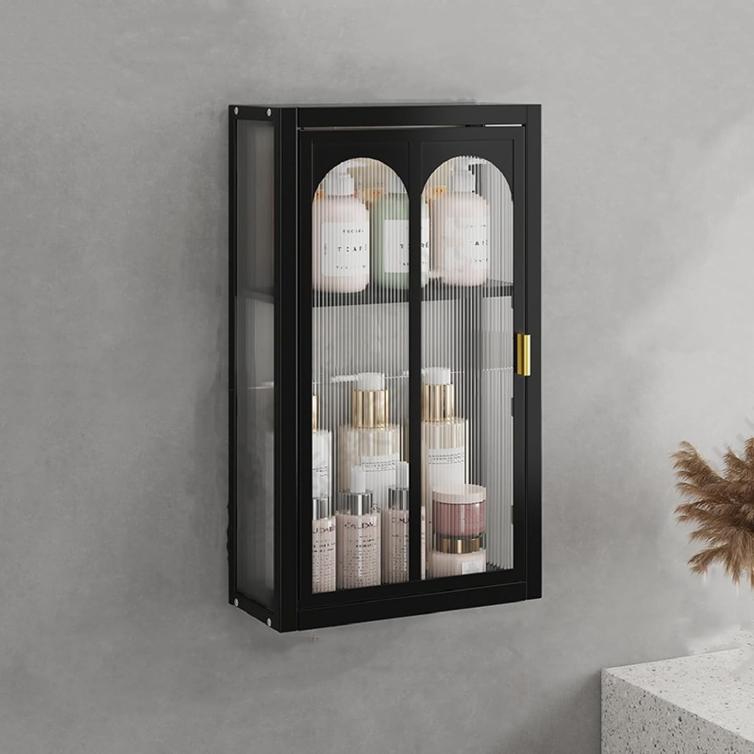 Prakal Bathroom Wall CabinetMedicine Cabinet with Door and 3 Open ...