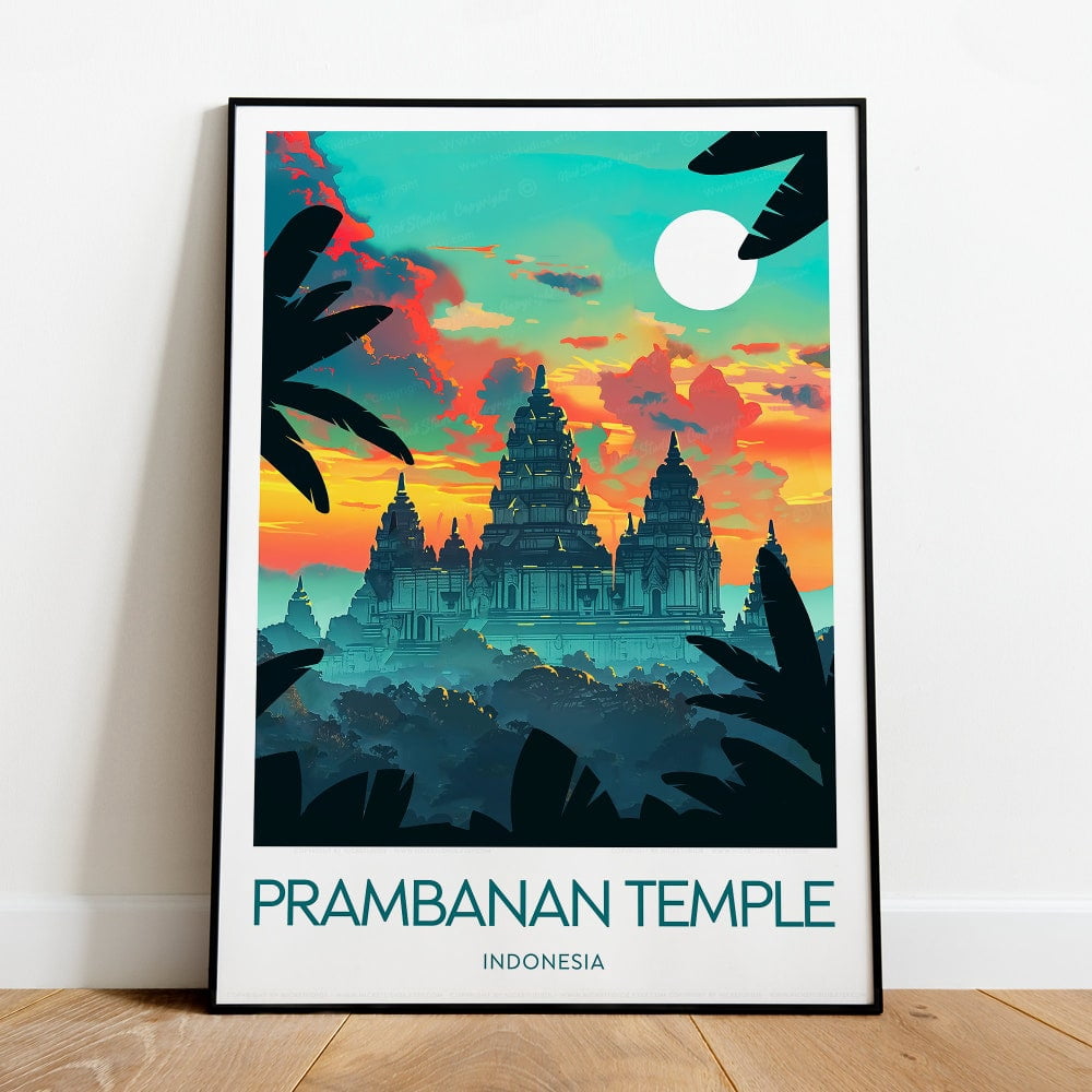 Prambanan Temple Travel Print - Indonesia, Indonesia Poster, Prambanan ...