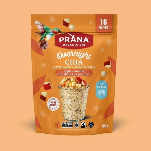 Prana Organic Overnight Oat & Chia Apple Crumble - Walmart.com