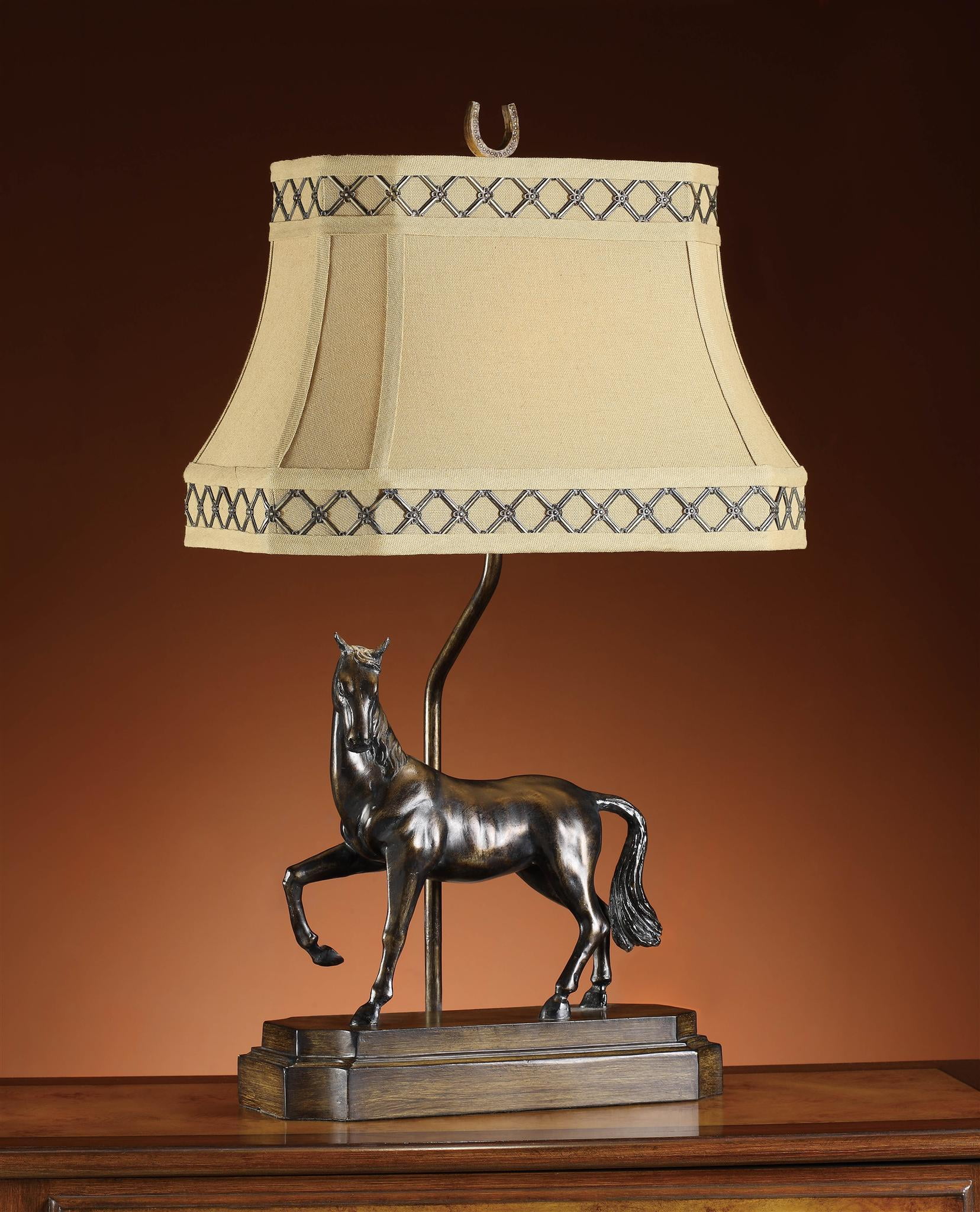 Prancer 31-Inch Table Lamp, Bronze and Wood - Walmart.com