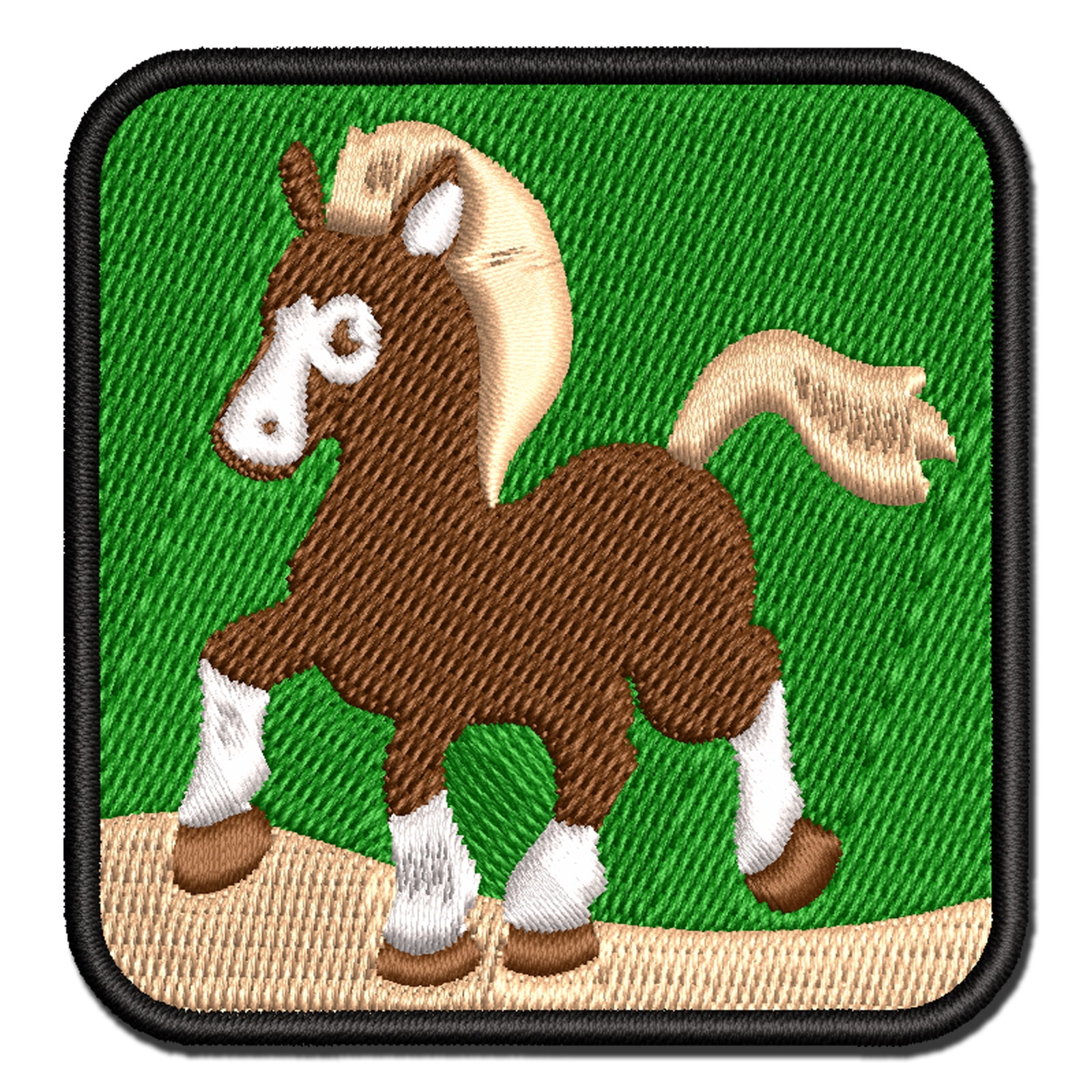 Prancing Pony Horse Mule Applique Multi-Color Embroidered Iron-On Patch ...