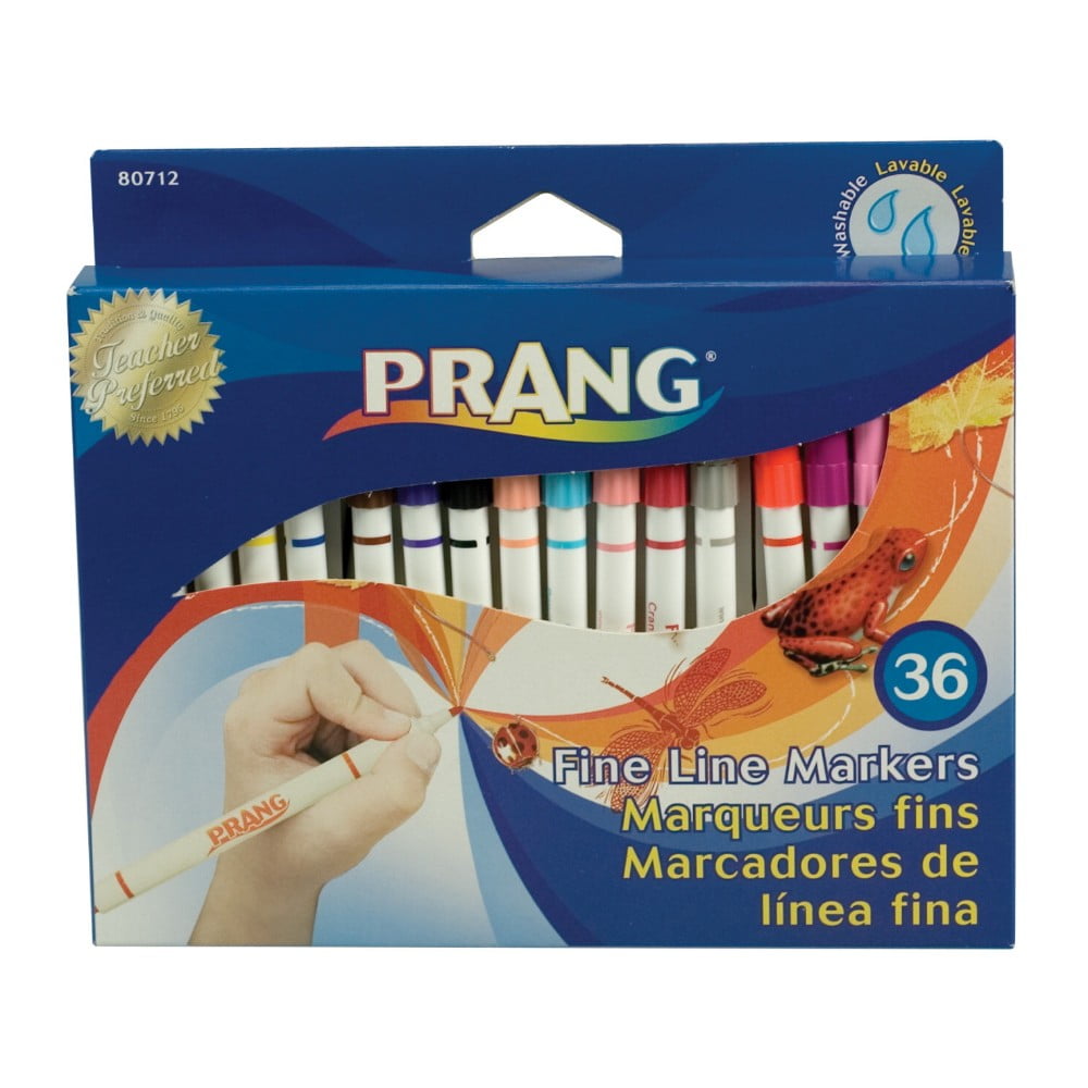 Prang 089756 Classic Non-Toxic Washable Art Marker, Fine Tip, Assorted ...