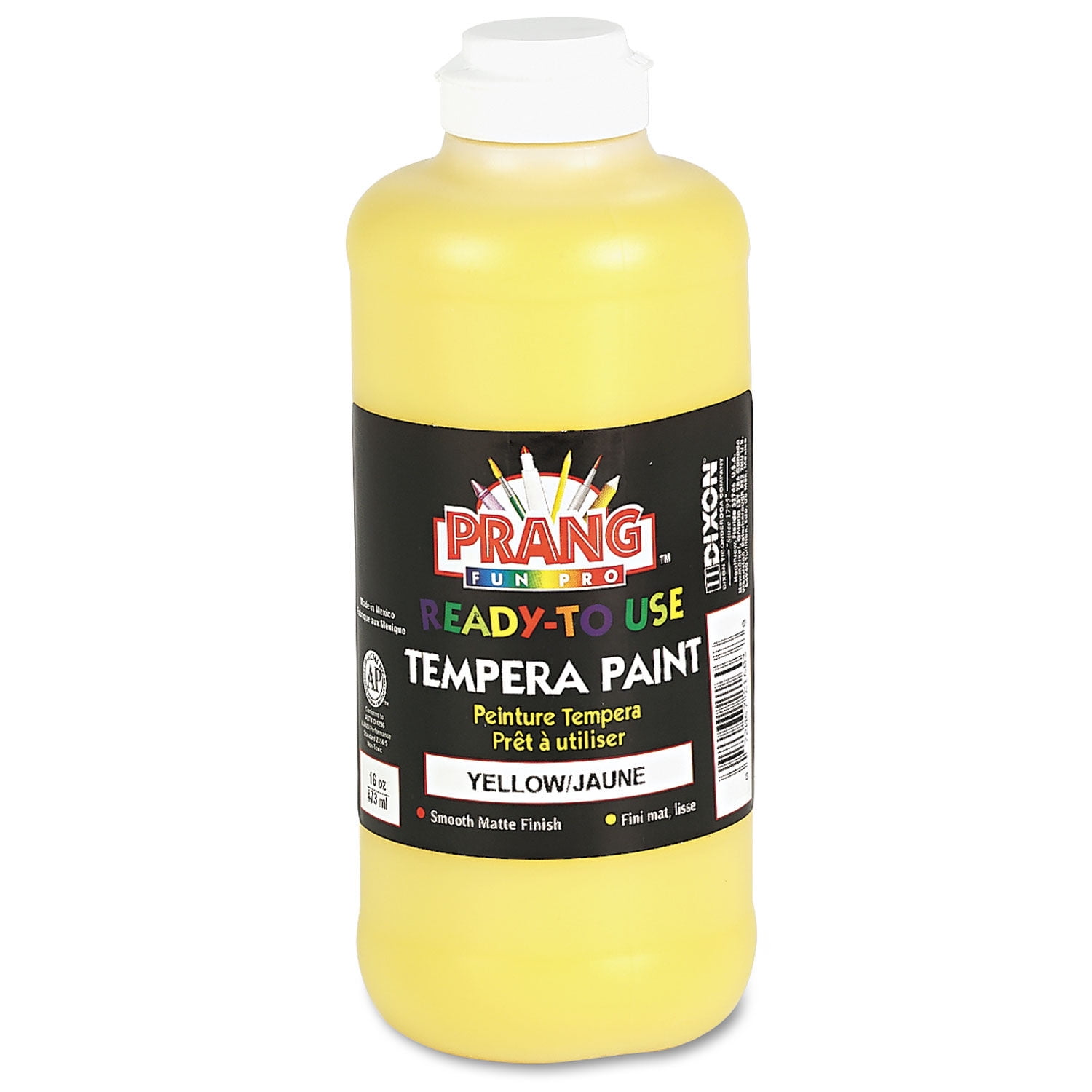 2Pc Prang Ready-to-Use Tempera Paint Yellow, 16 oz Dispenser-Cap Bottle ...
