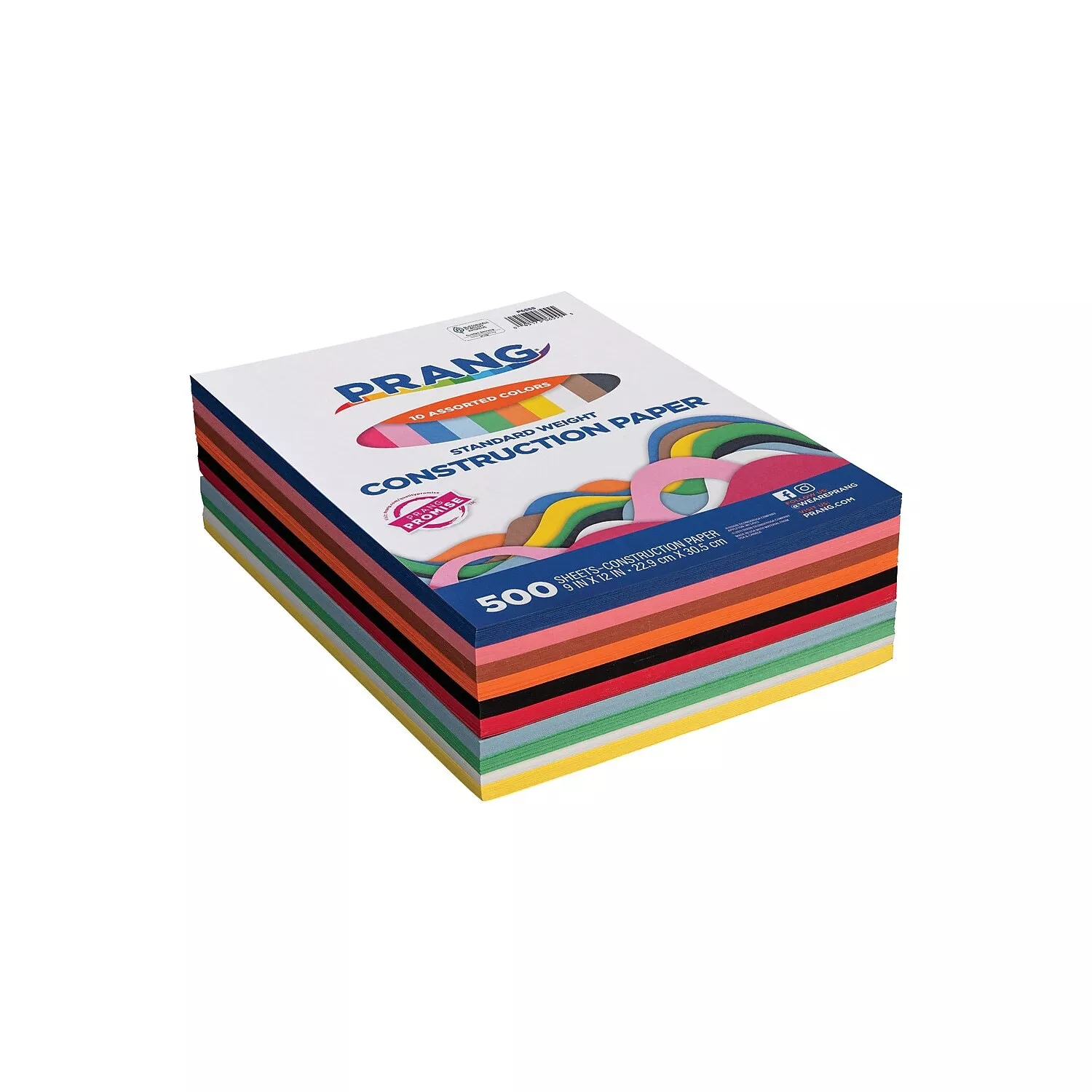 Prang 9" x 12" Construction Paper Assorted Colors 500 Sheets/Pack ...