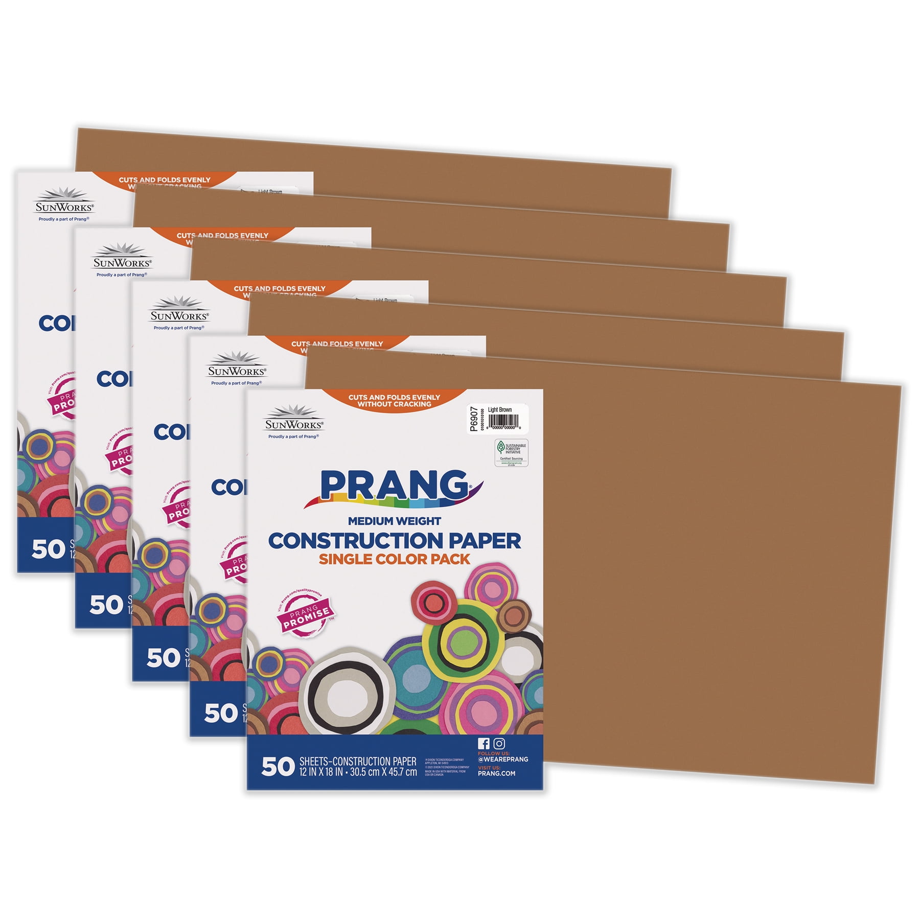 Prang Construction Paper, Medium Weight, Light Brown, 12" x 18", 50 ...