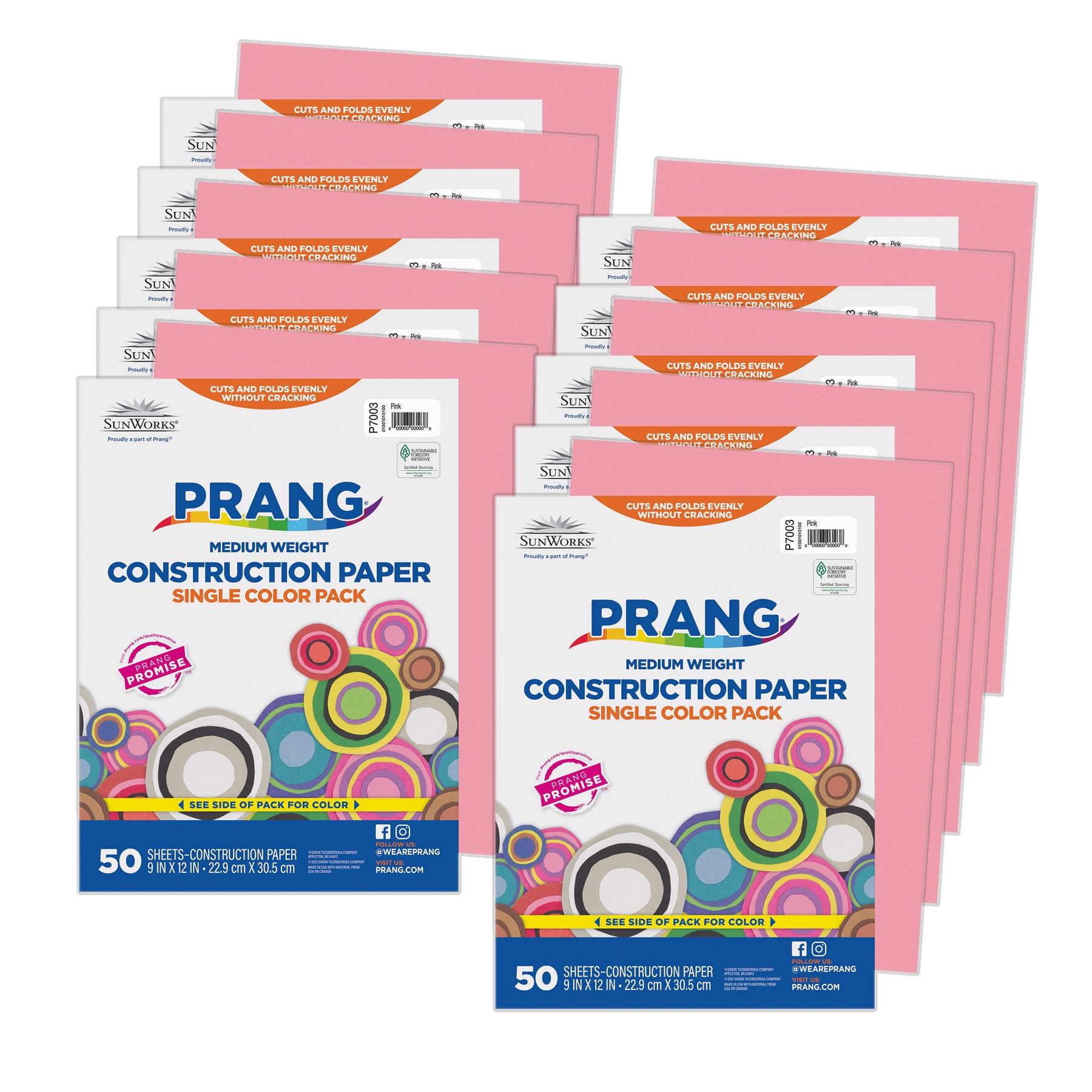 Prang Construction Paper, Medium Weight, Pink, 9" x 12", 50 Sheets Per ...