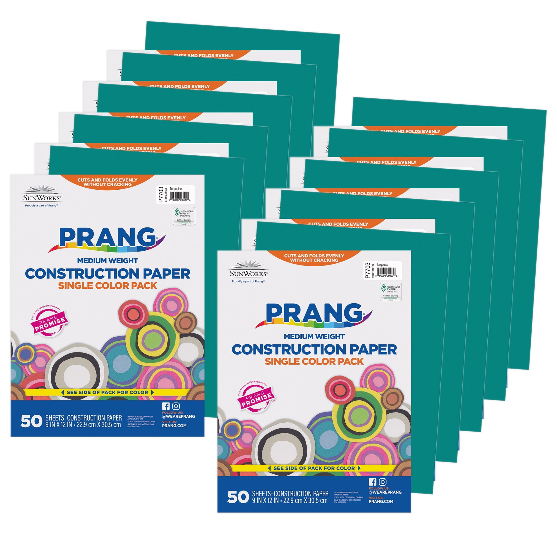 Prang Construction Paper, Medium Weight, Turquoise, 9" x 12", 50 Sheets ...