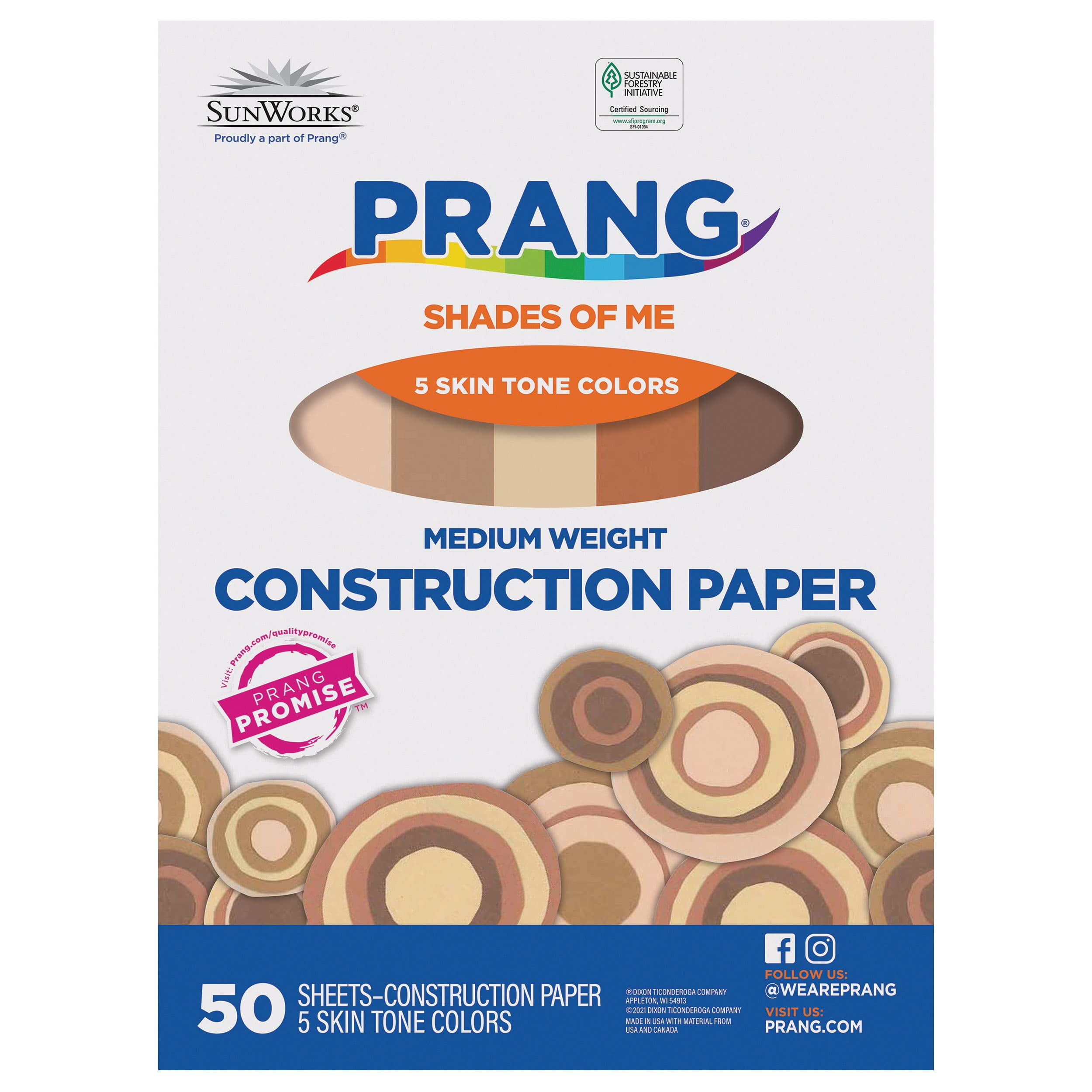Prang (Formerly SunWorks) Shades ESF27 of Me Construction Paper, 5 ...