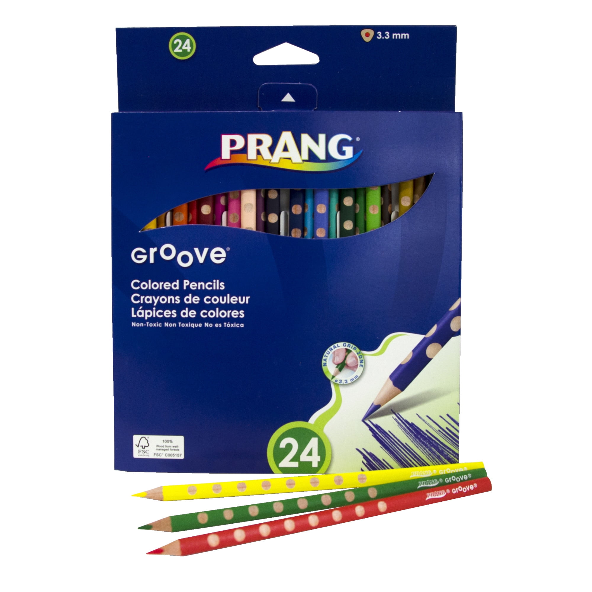 Prang Groove Color Pencils, Assorted Colors, Set of 24 - Walmart.com