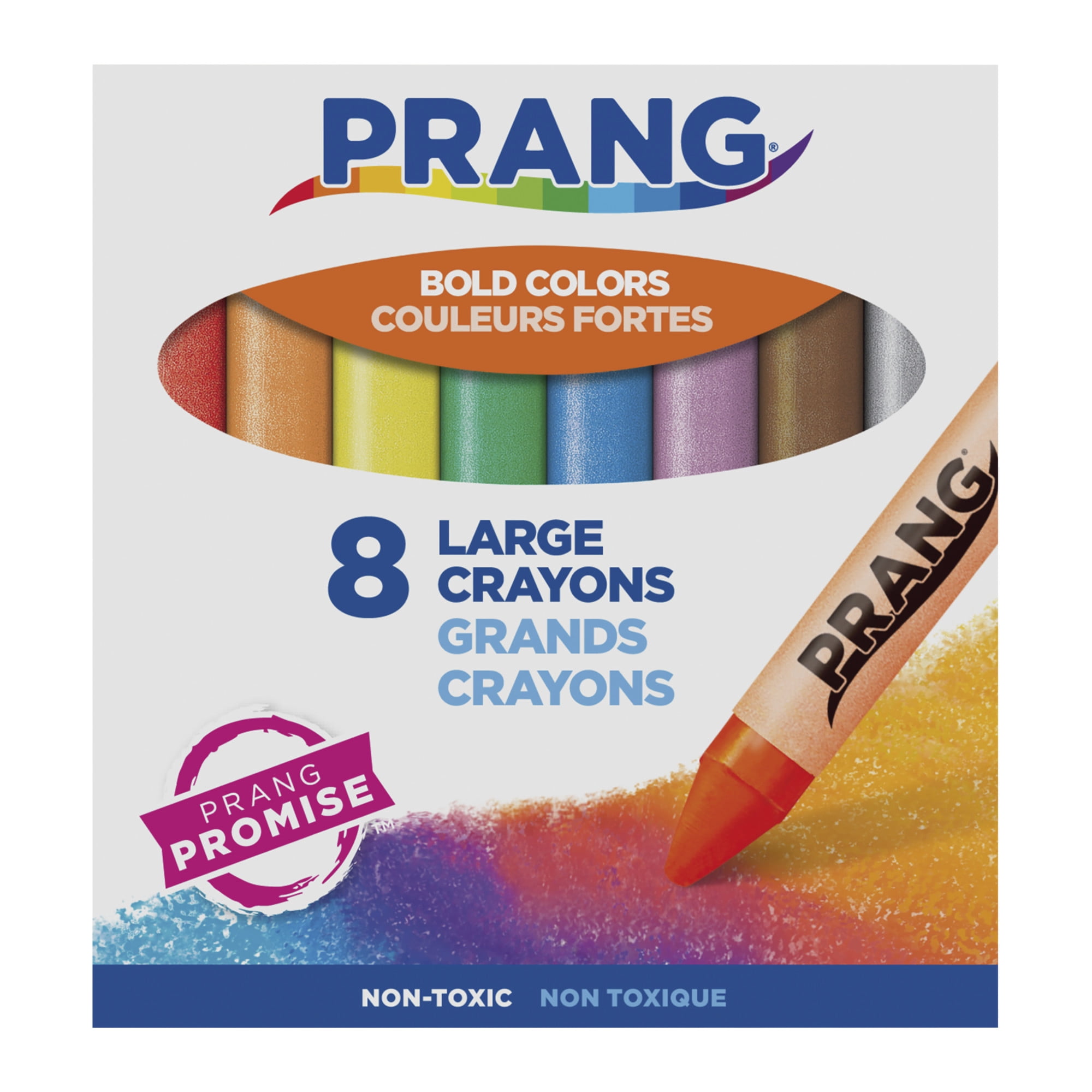 Prang Large Molded Crayon Set in Lift Lid Box, Assorted Color, Set of 8 ...