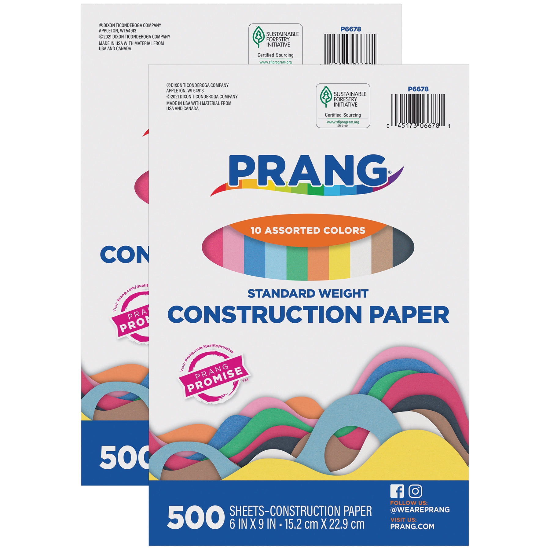 Prang Construction Paper, Standard Weight, 10 Assorted Colors, 6" x 9 ...