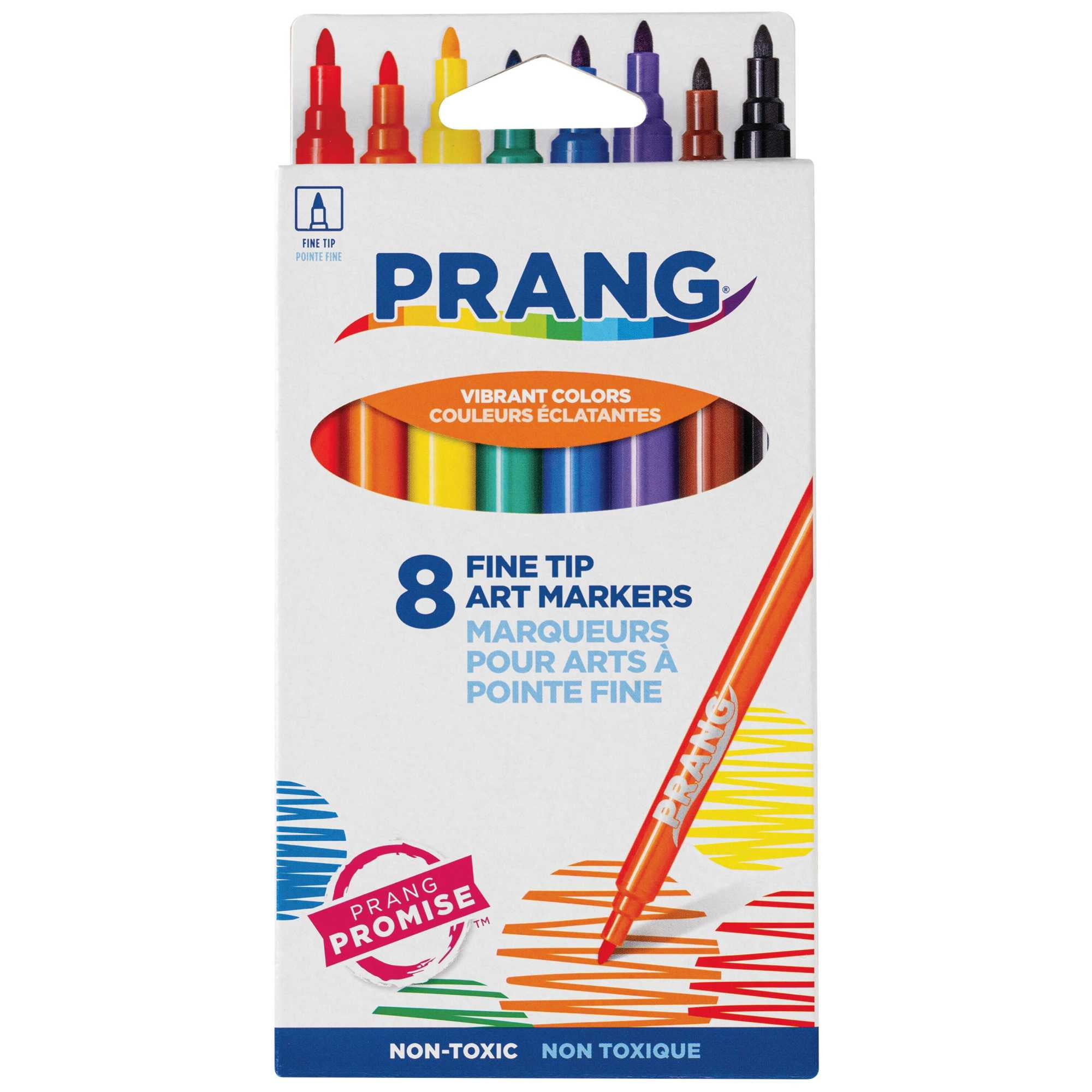Prang Classic Art Markers, Fine Tip, Assorted Colors, Set of 8 ...