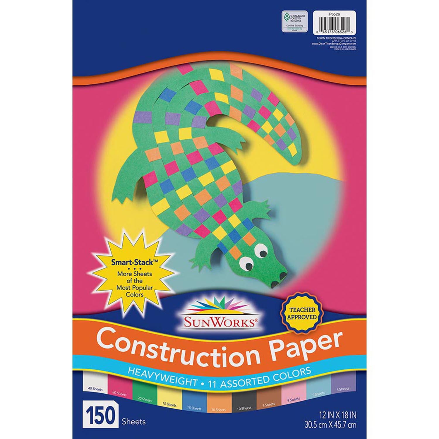 Prang Smart-Stack Groundwood Medium Weight Construction Paper, 12 x 18 ...