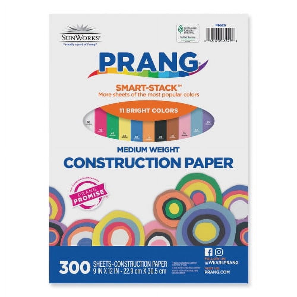 Prang SunWorks Construction Paper Smart-Stack, 50 lb Text Weight, 9 x ...