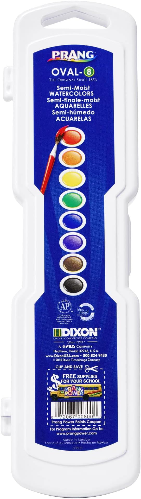 Prang® Watercolor Oval Set With Brush, Assorted, Set Of 8 Colors - Walmart.com