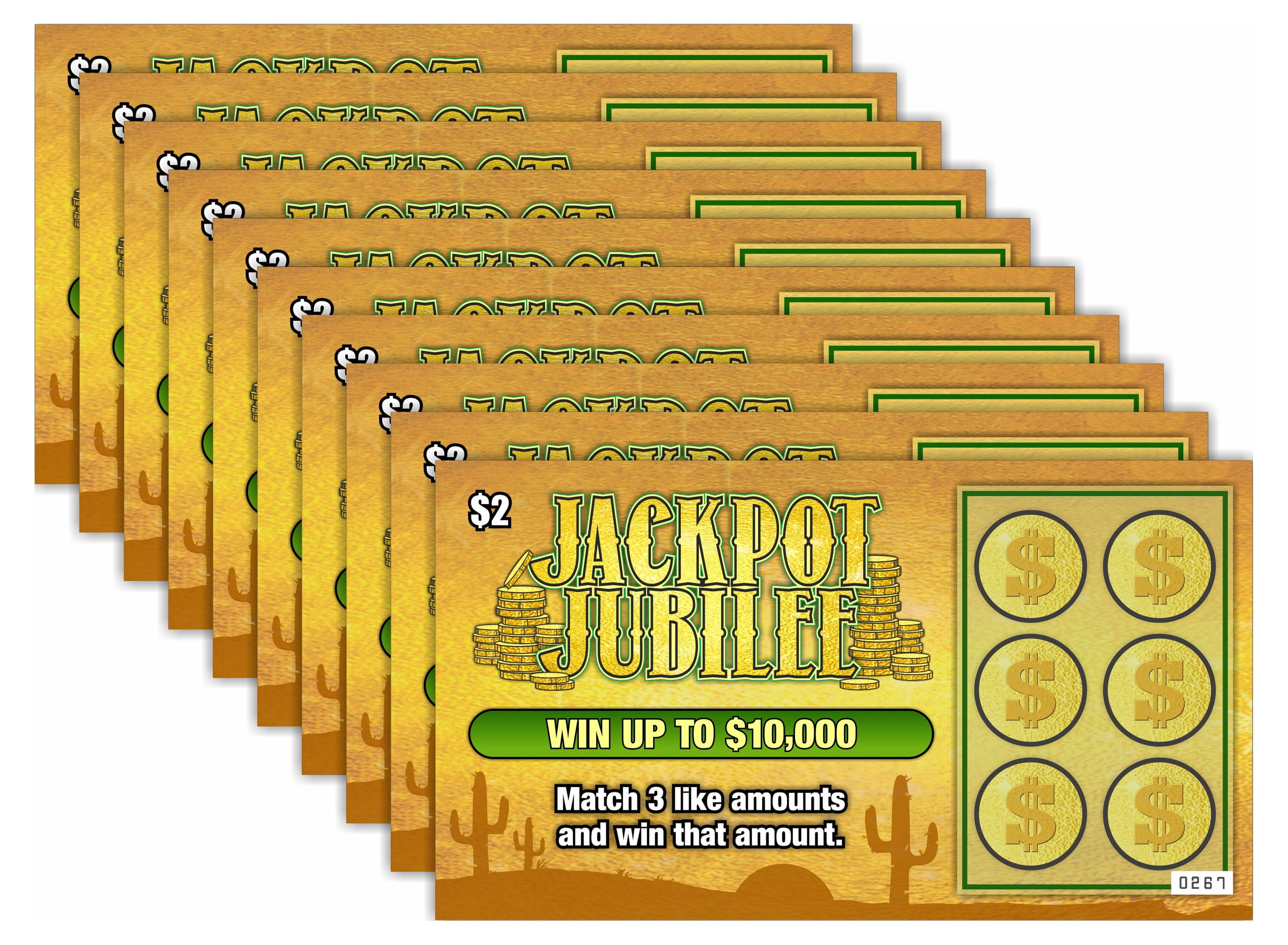 Prank Gag Fake Lottery Tickets - 10 Scratch Off Cards, Realistic Design ...