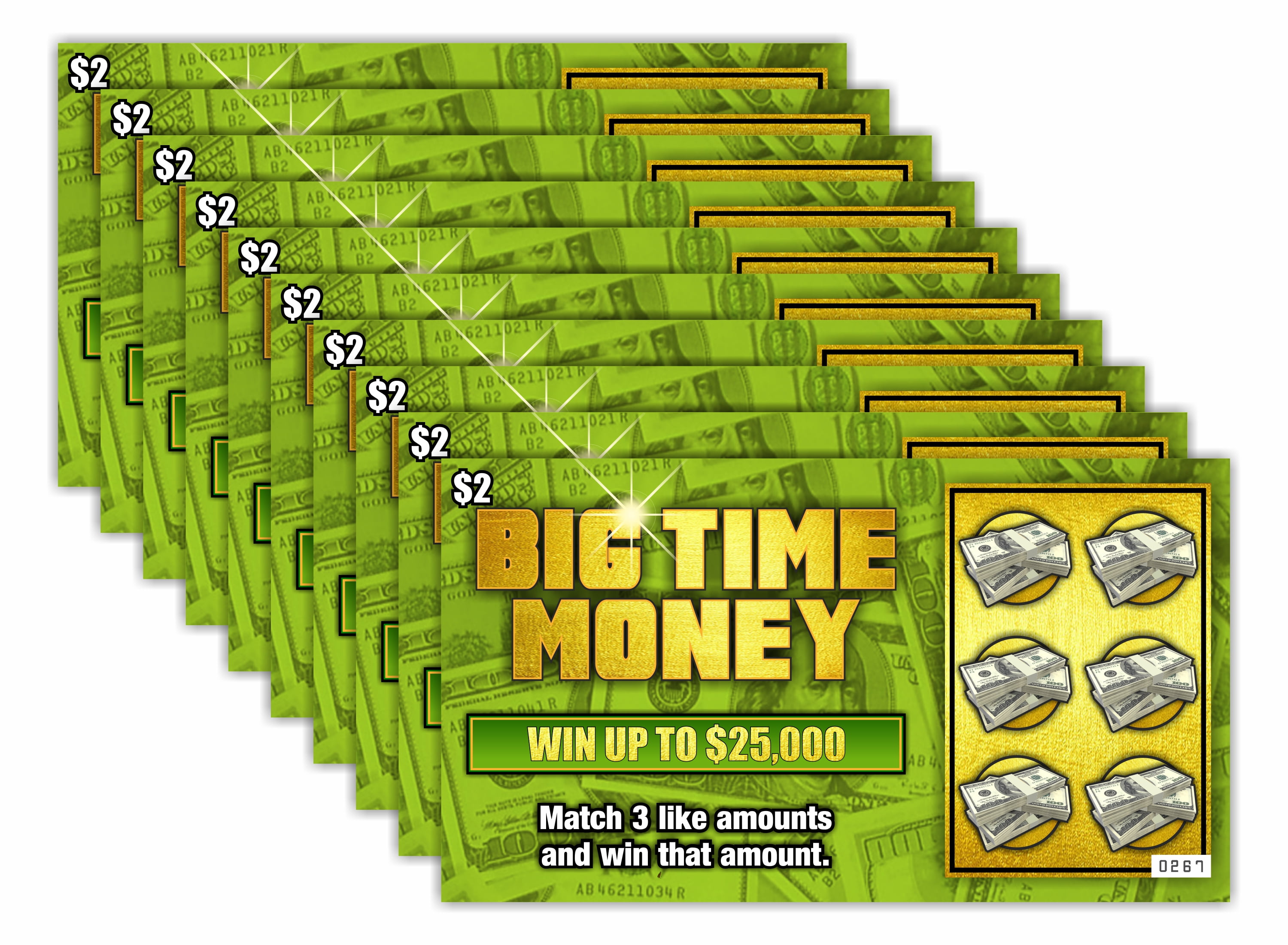 Prank Gag Fake Lottery Tickets - Big Time Money, 10 Realistic Scratch ...