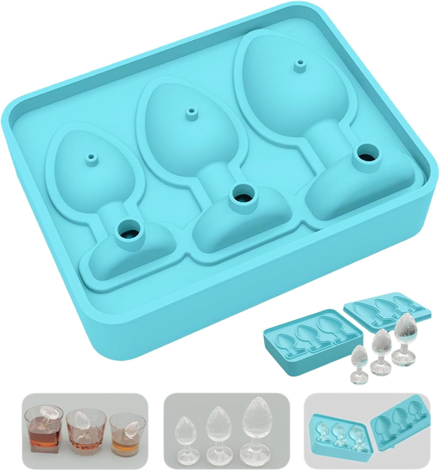 Prank Ice Cube Mold, Silicone Ice Cube Trays With Lid, Funny Ice Cube ...