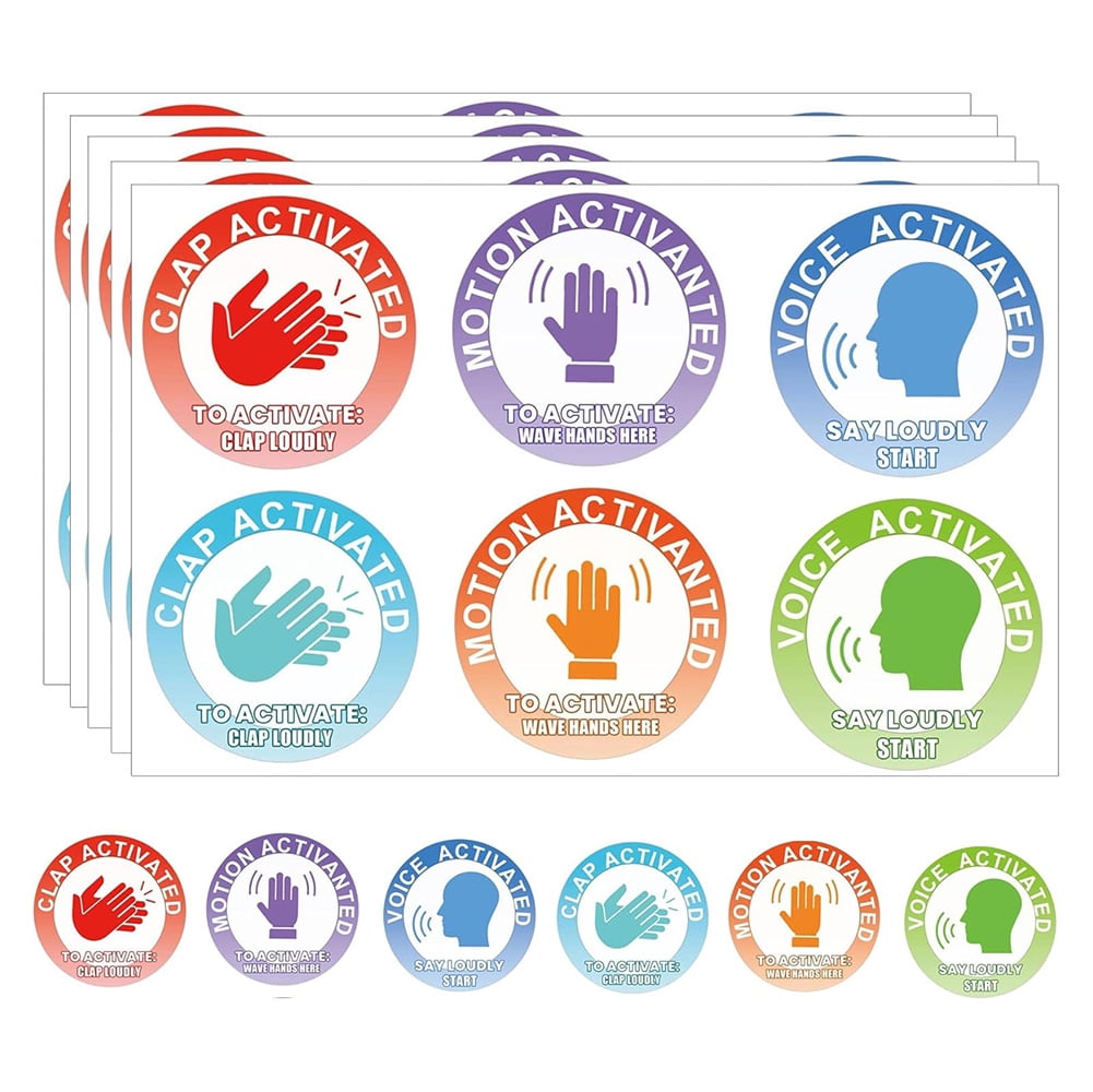 Prank Stickers 120 Pcs Fake Voice Motion Clap Activated Sign Funny Joke ...