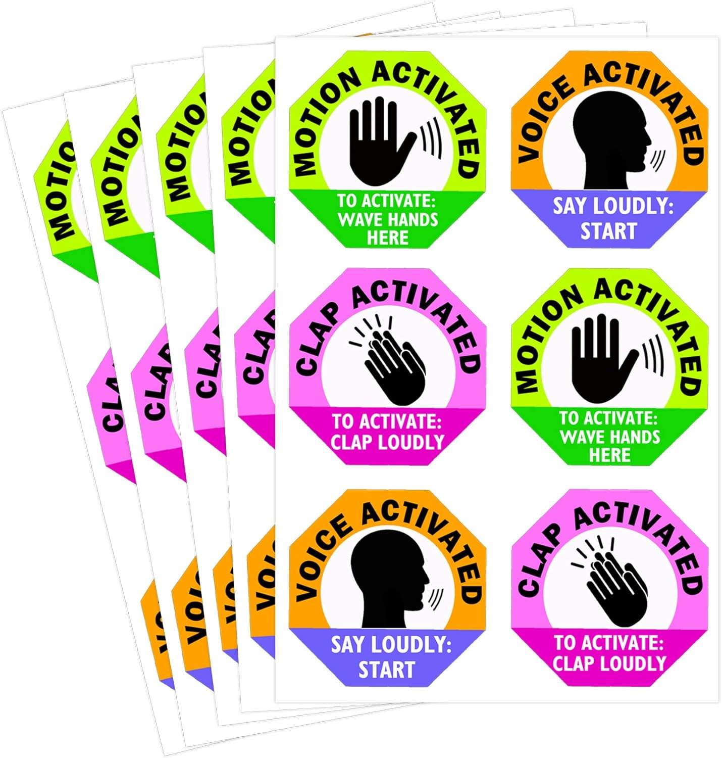 Prank Stickers 2inch Fake Voice Clap Motion Activated Funny Joke Gift ...