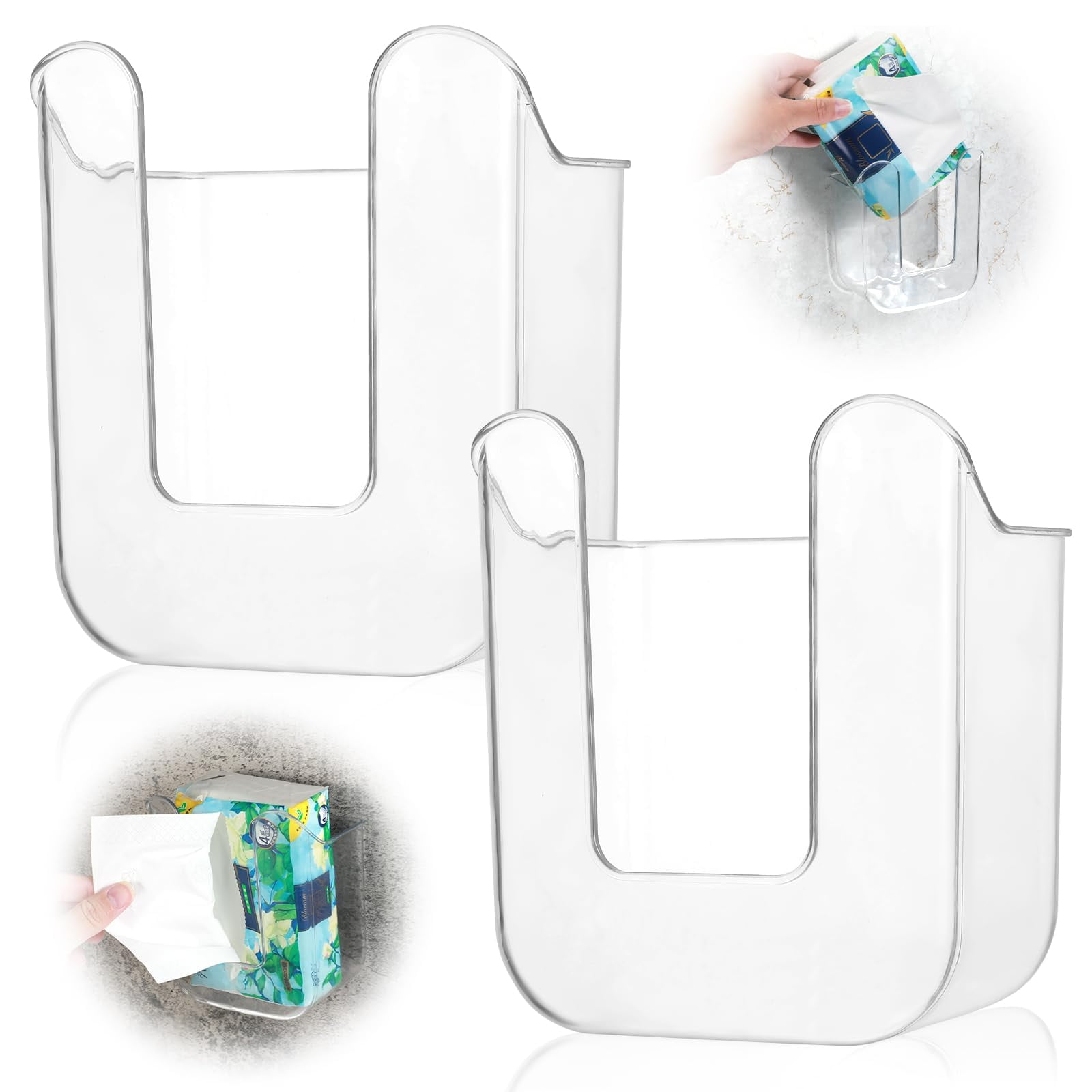 Prasacco 2 Packs Wipe Holder for Bathroom, Wall-Mounted Dispenser ...