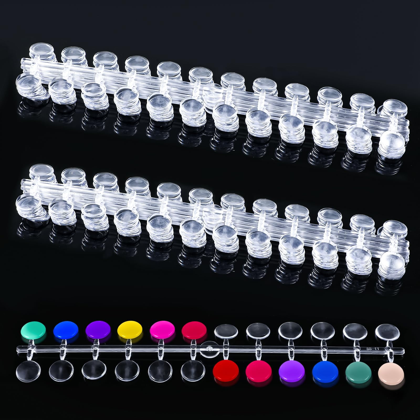 Prasacco 240Pcs Round False Display Tips Clear Art Color Display Chart ...