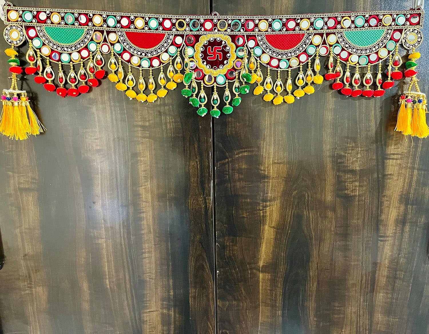 Pratham Enterprises Handcrafted Cotton Toran with Zula Abhla Yellow ...