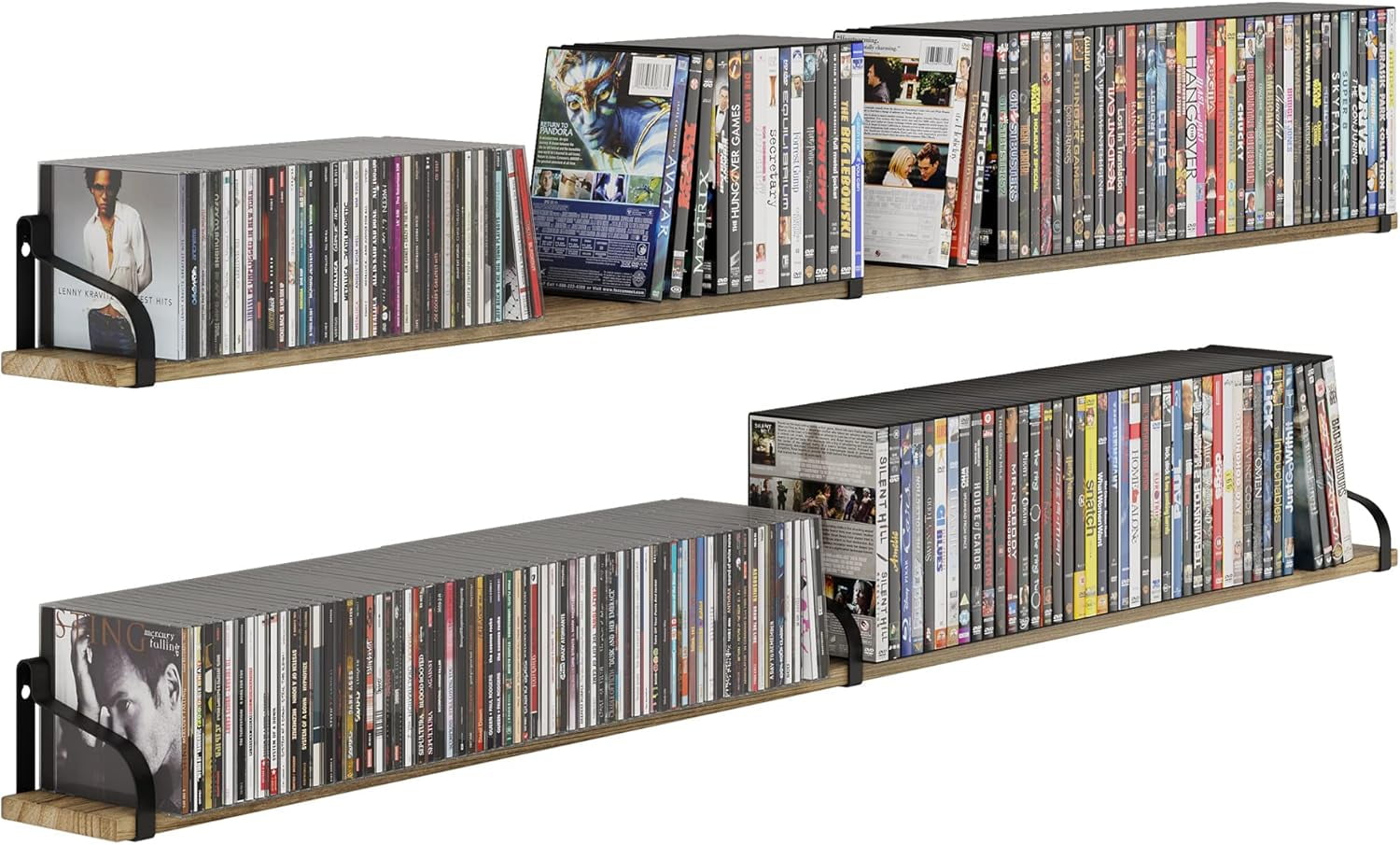 Prato 60"x 4.5" Floating Shelves for Wall Decor DVD CD Storage Shelf ...