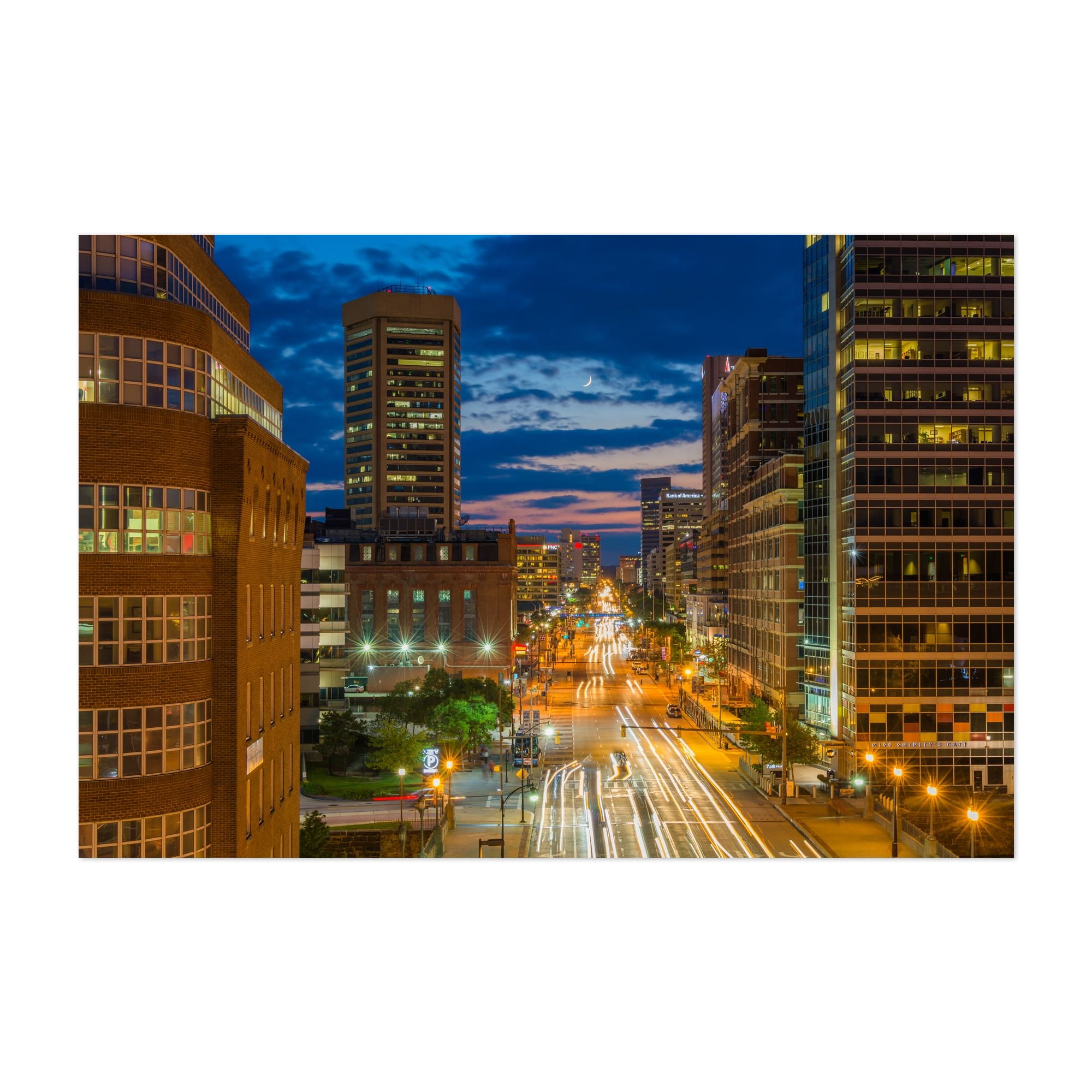 Pratt Street 02 - Baltimore Maryland Photography City Nightlife Skyline ...