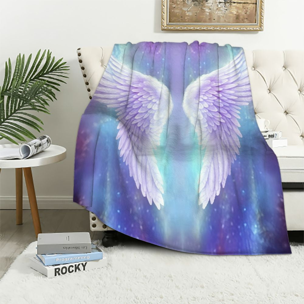 Pratyus Angel Wings Print Throw Blanket for Bed Couch Car | Lightweight ...
