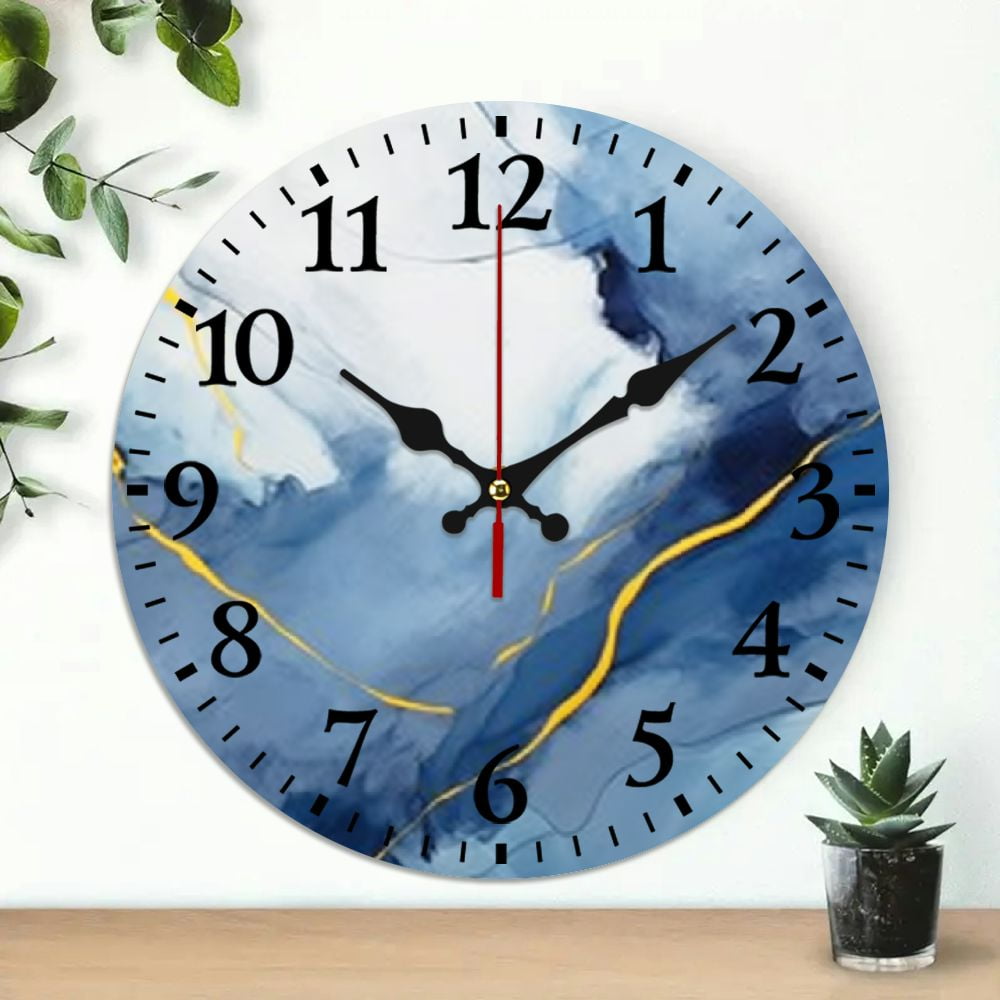 Pratyus Brush Strokes Theme Wooden Wall Clock 10 Inch Perfect for ...